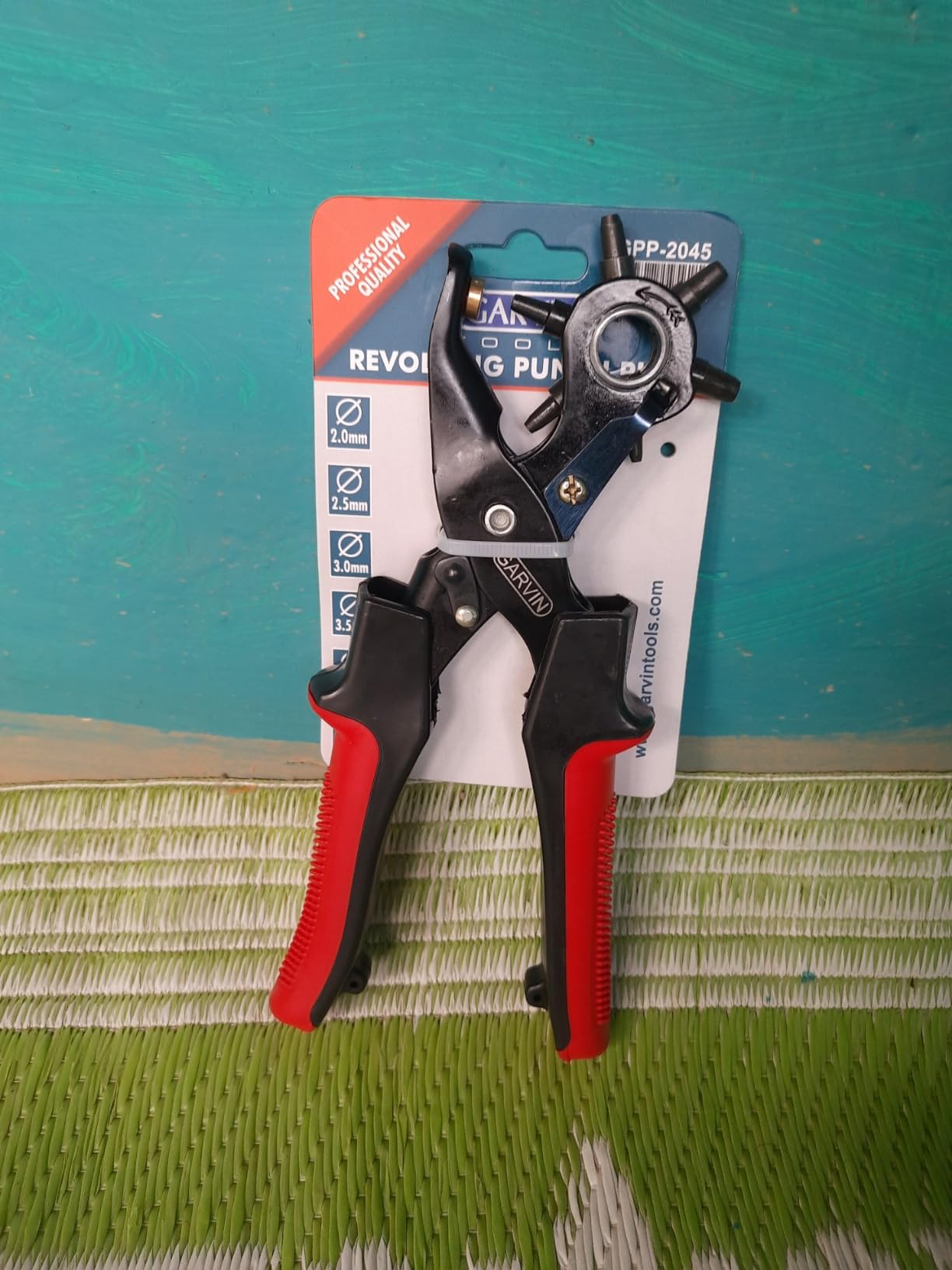 GARVIN Tools Leather Hole Punch - 2mm-4.5mm Belt Punch Insulated Grip 6 ...