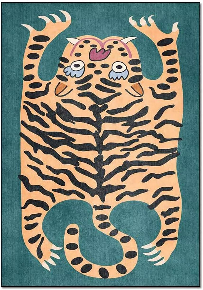 Amazon.com: Tiger Rug for Bedroom Vintage Boho 2x3 ft Small Area Rug ...