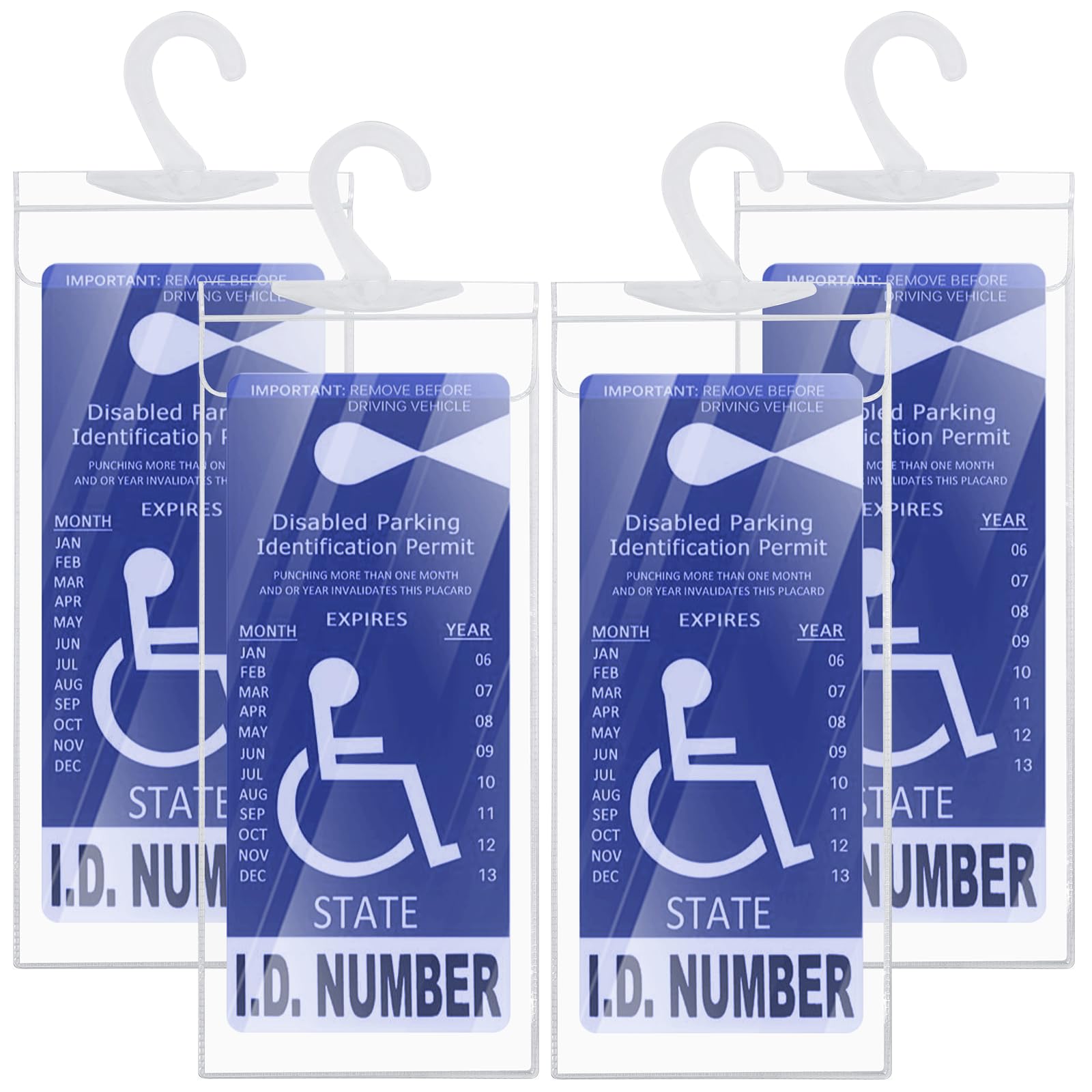 Amazon.com: 4pcs Handicap Placard Holder For Auto, Durable Handicapped ...
