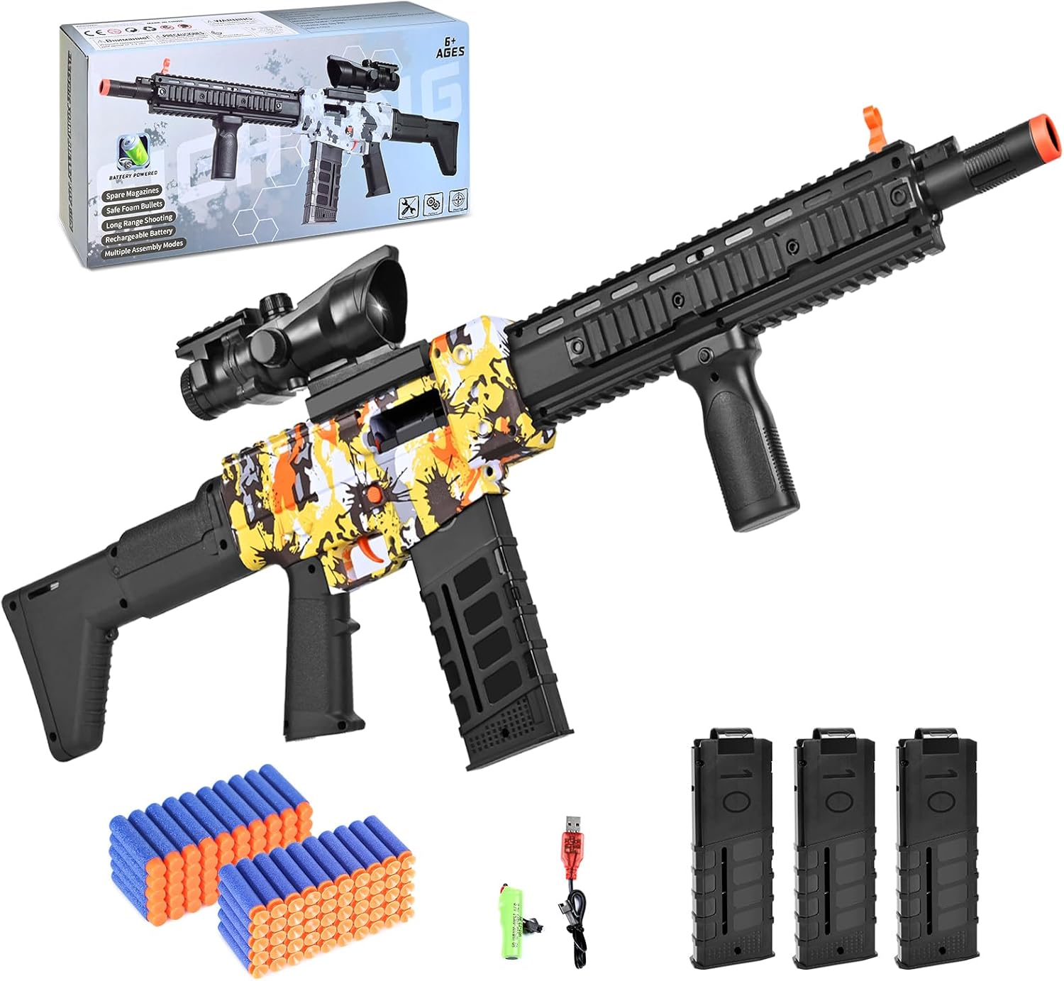 Amazon.com: Realistic Toy Gun for Nerf Guns Darts - with 100 Soft Foam ...