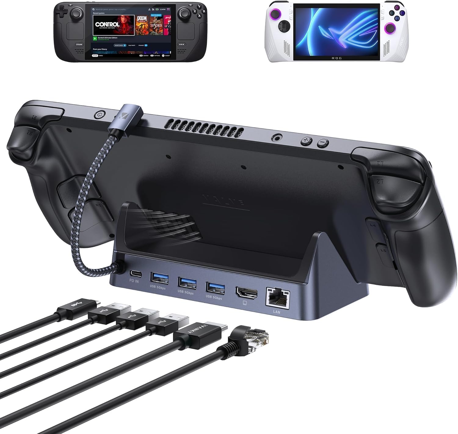 Amazon.com: iVANKY Steam Deck Dock, 6-in-1 Hub Docking Station for ...