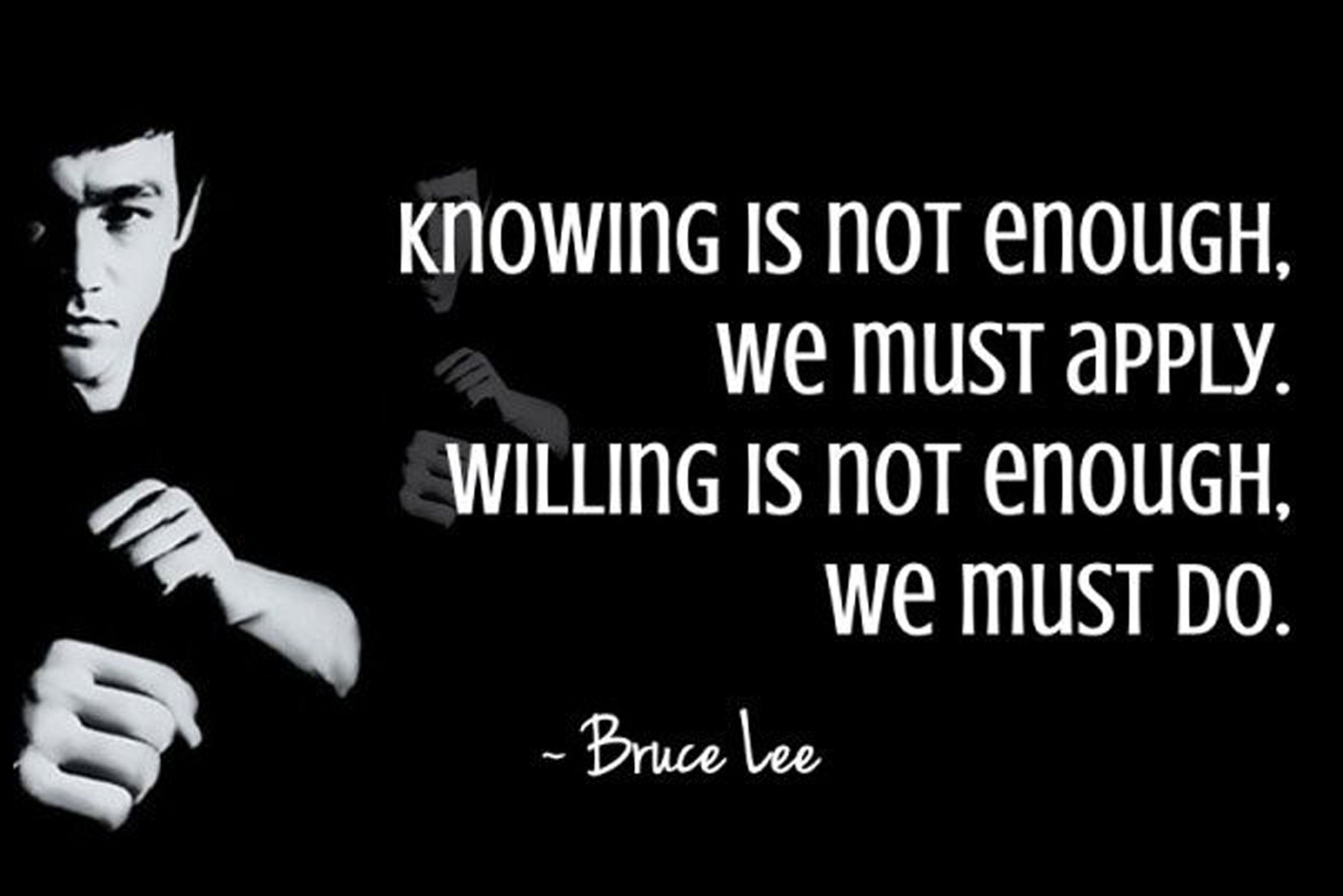Bruce Lee Poster Knowing Is Not Enough