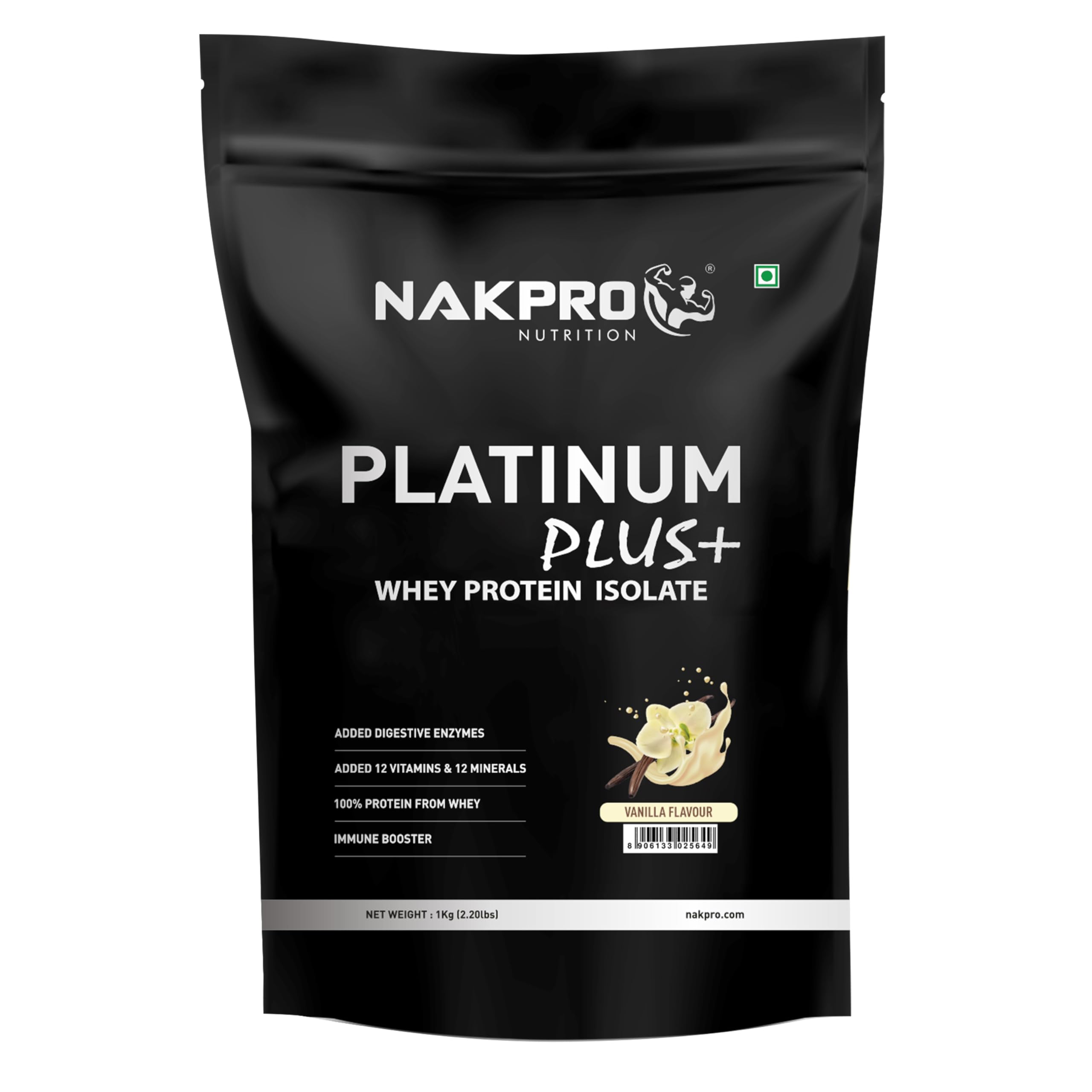 NAKPRO Platinum Plus+ Whey Protein Isolate with Digestive Enzymes | 28g ...