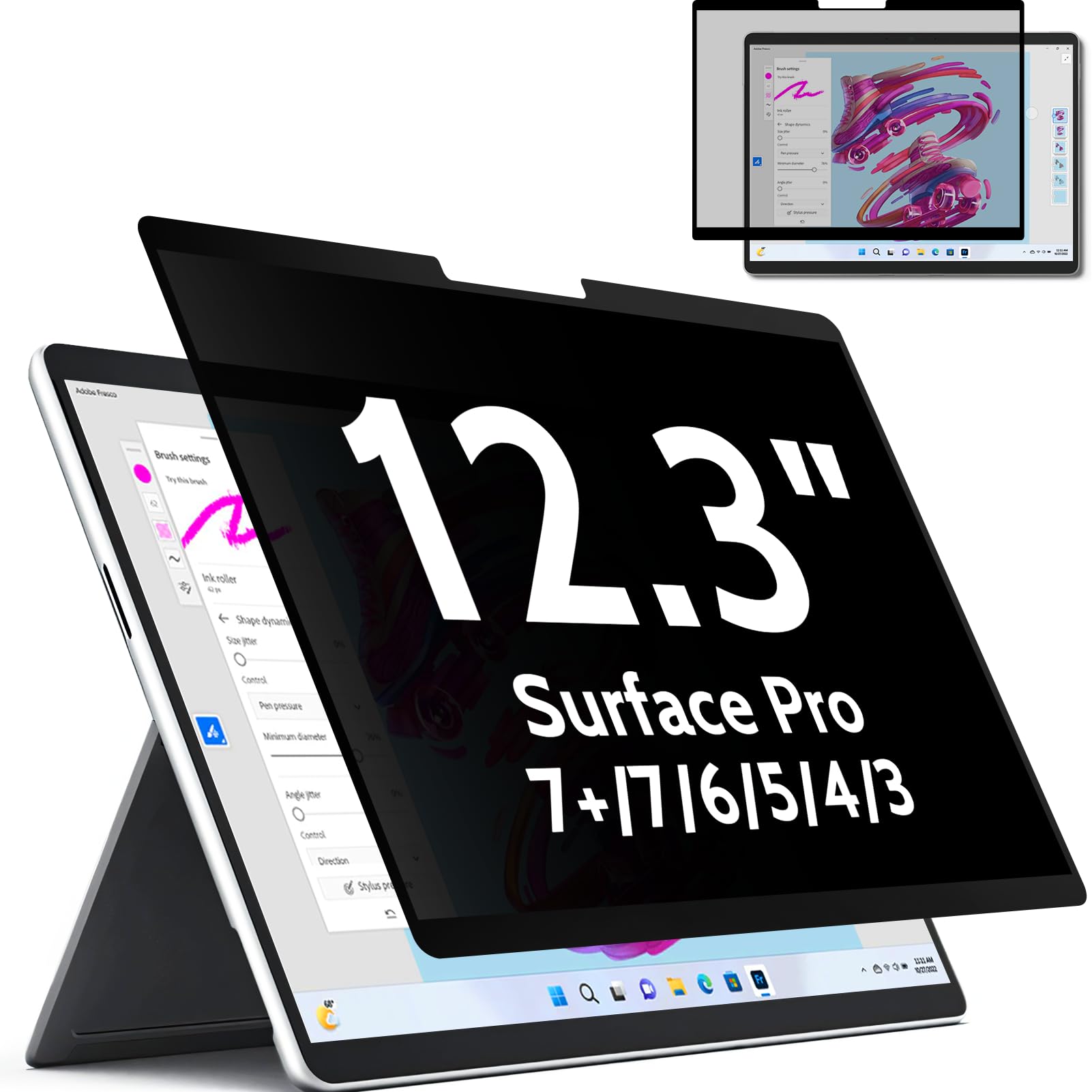 Amazon.com: Upgrade Privacy Screen for Surface Pro 7 Plus/7/6/5/4/3 12 ...