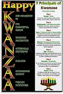 Amazon.com: FDLCXHND The 7 Principles of Kwanzaa Poster Candle Art ...