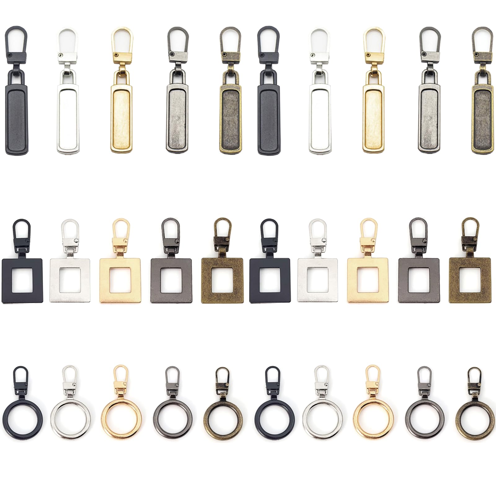 Amazon.com: 30Pcs Zipper Pull Replacement,3 Styles Zipper Pullers ...