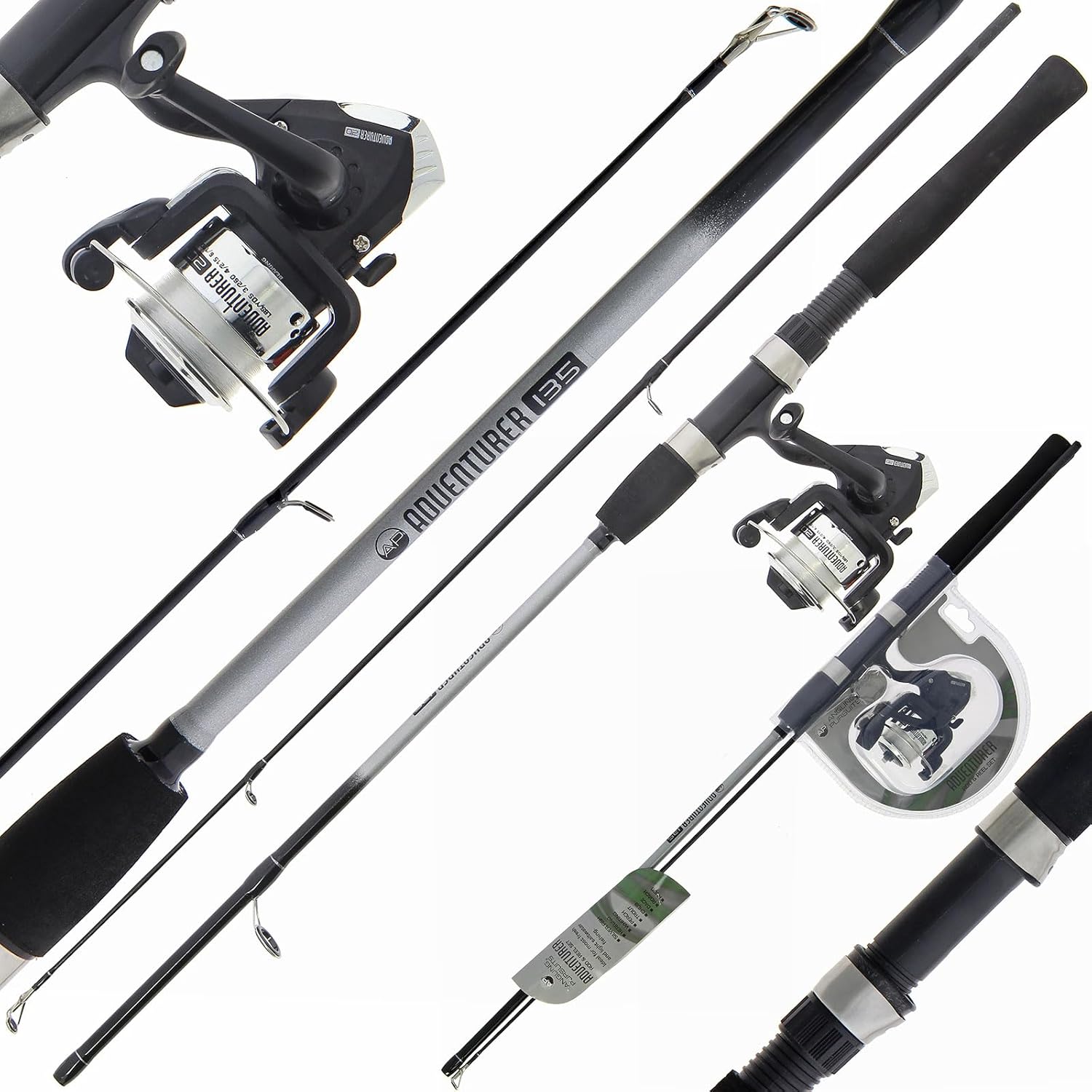 Travel Fishing Rod & Reel Combo – 4.5ft 2-Piece Rod with Pre Spooled ...