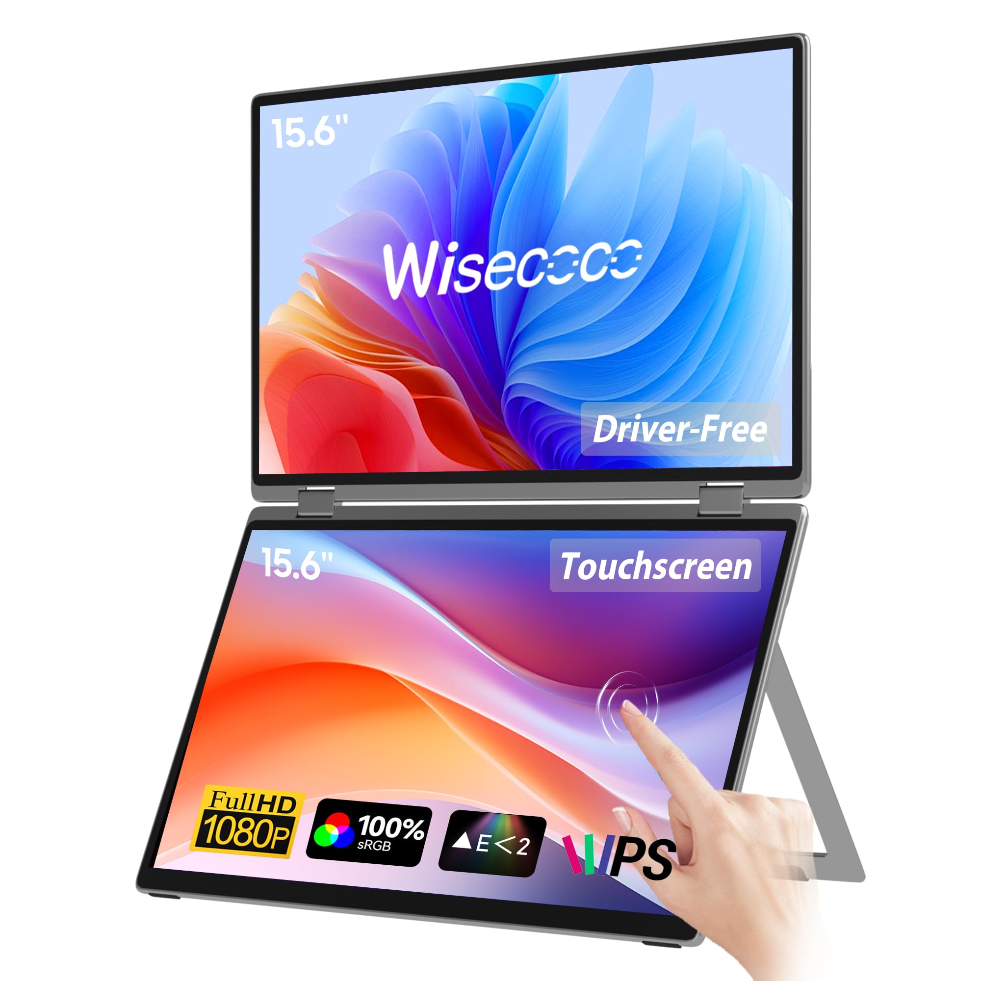 Amazon.com: 15.6" Dual Screen Touch Monitor Portable Monitor for Laptop ...