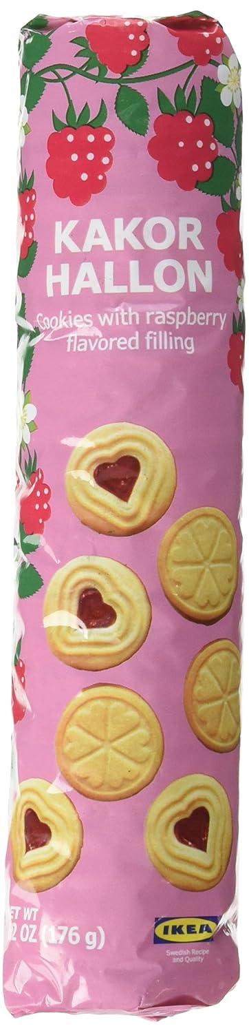 Amazon.com : Raspberry Filled Cookies by Ikea Kakor Hallon (6.2 oz ...