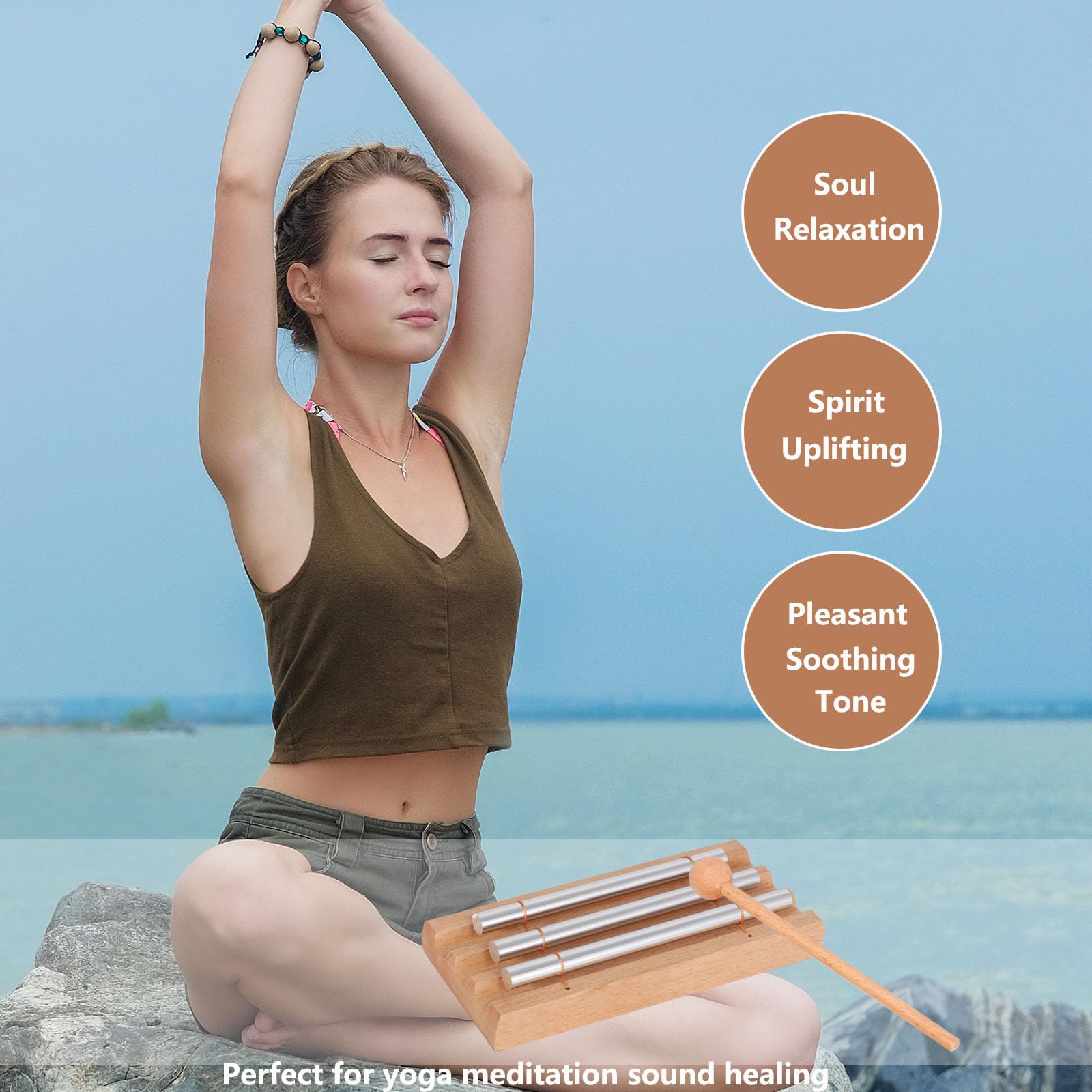 Snapklik.com : 3 Tone Hand Chime Bell Instrument Trio Classroom Chime For Yoga Meditation ...