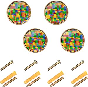 FLildon Building Blocks Cabinet Knobs 4 Pack Drawer Pulls 1-1/4 Inch ...