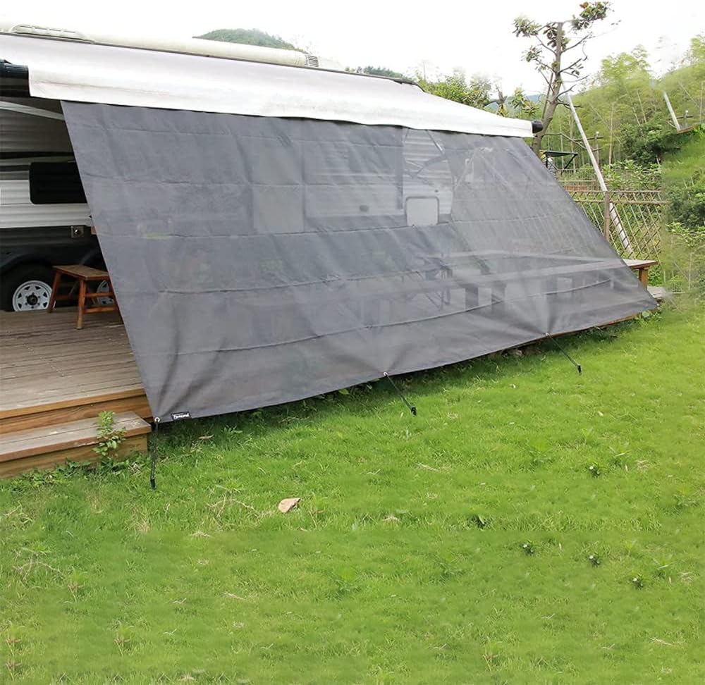 Amazon.com: lukar RV Awning Sun Shade Screen 8'X15.3' Black Mesh Camper ...