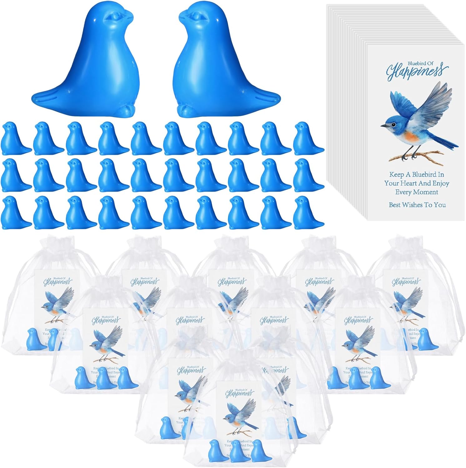 Amazon.com: Wesiti Set of 30 Bluebird Pocket Charms Including 30 Resin ...