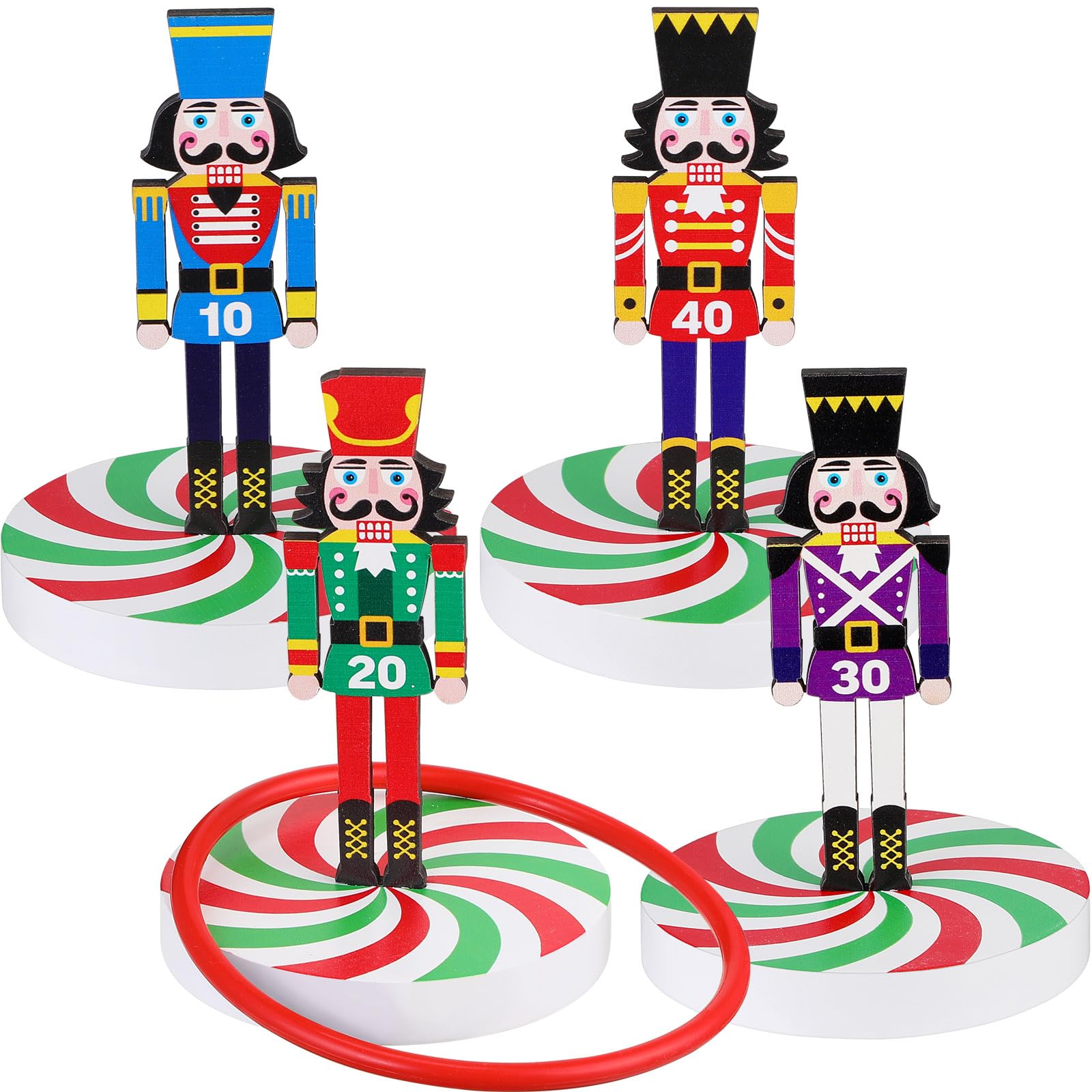 Amazon.com : Christmas Wooden Ring Toss Game Set, Christmas Ring Toss ...