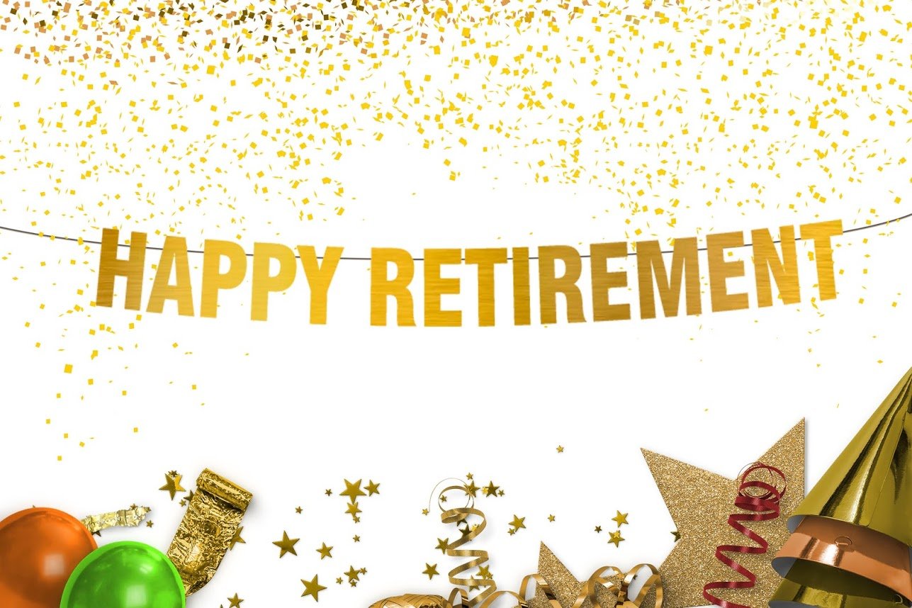 Happy Retirement Banner - gold glitter - retirement decorations - funny ...