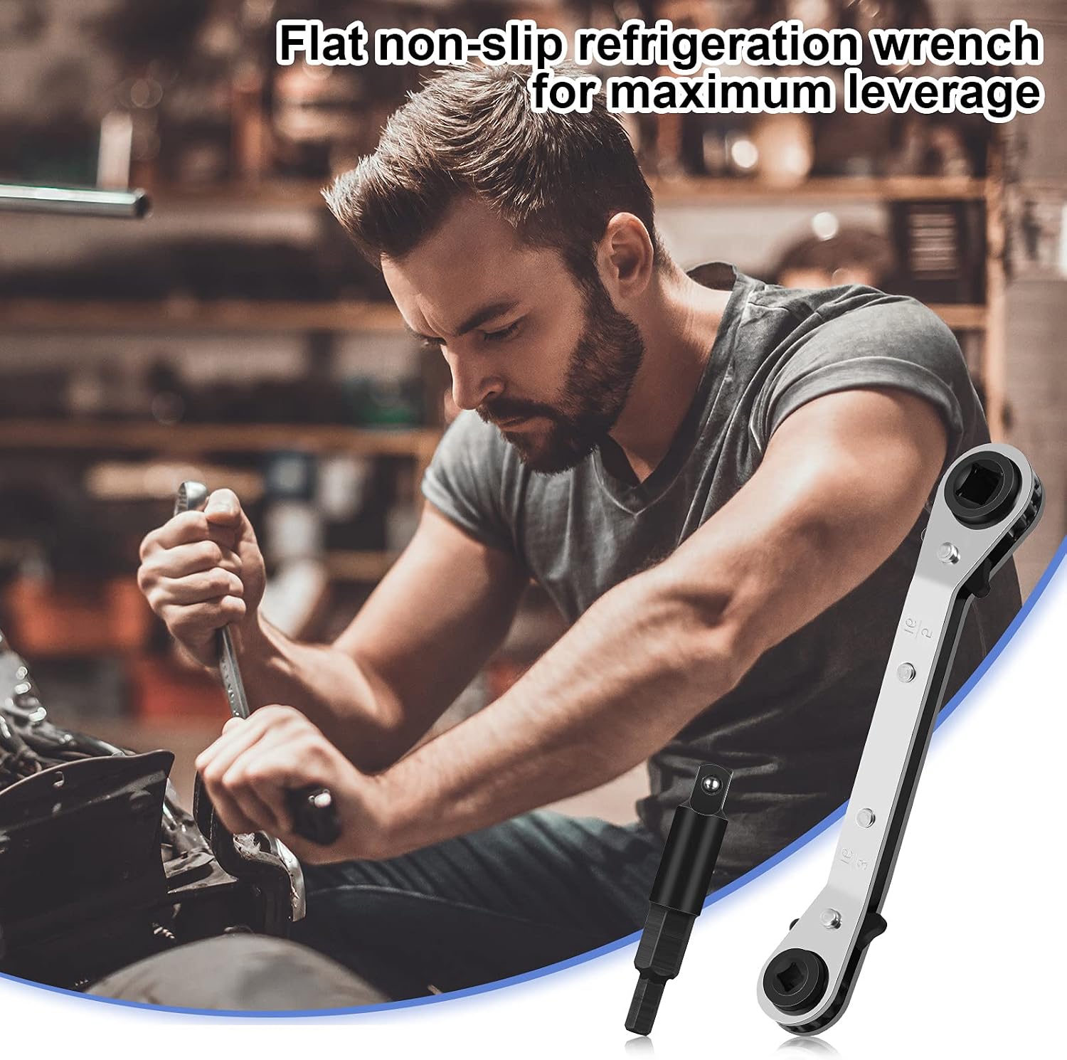 4 Pieces Ratchet Wrench 5/16 to 1/4 HVAC Service Wrench with 3/8 Inch ...