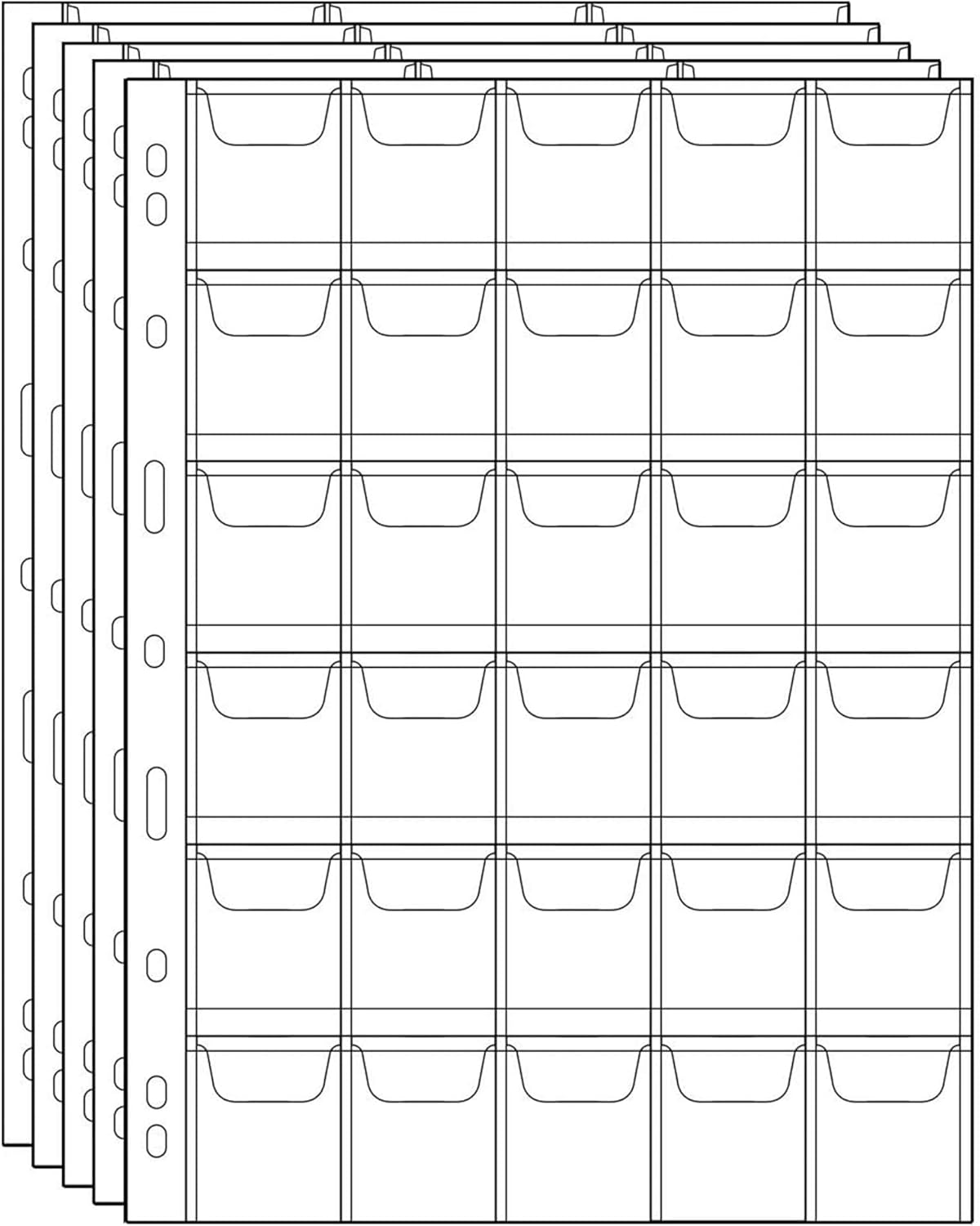 Coin Collecting Pages 5 Sheets 30 Pockets Standard 9Hole Coin Pocket ...