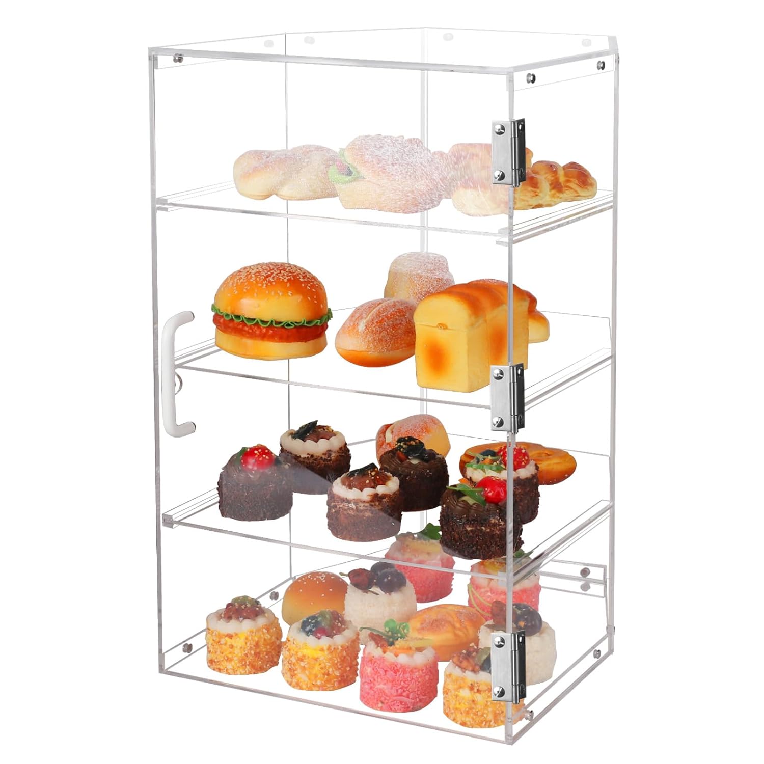 Amazon.com: Cutora Large Pastry Display Case, Acrylic 4-Tier Bread Box ...