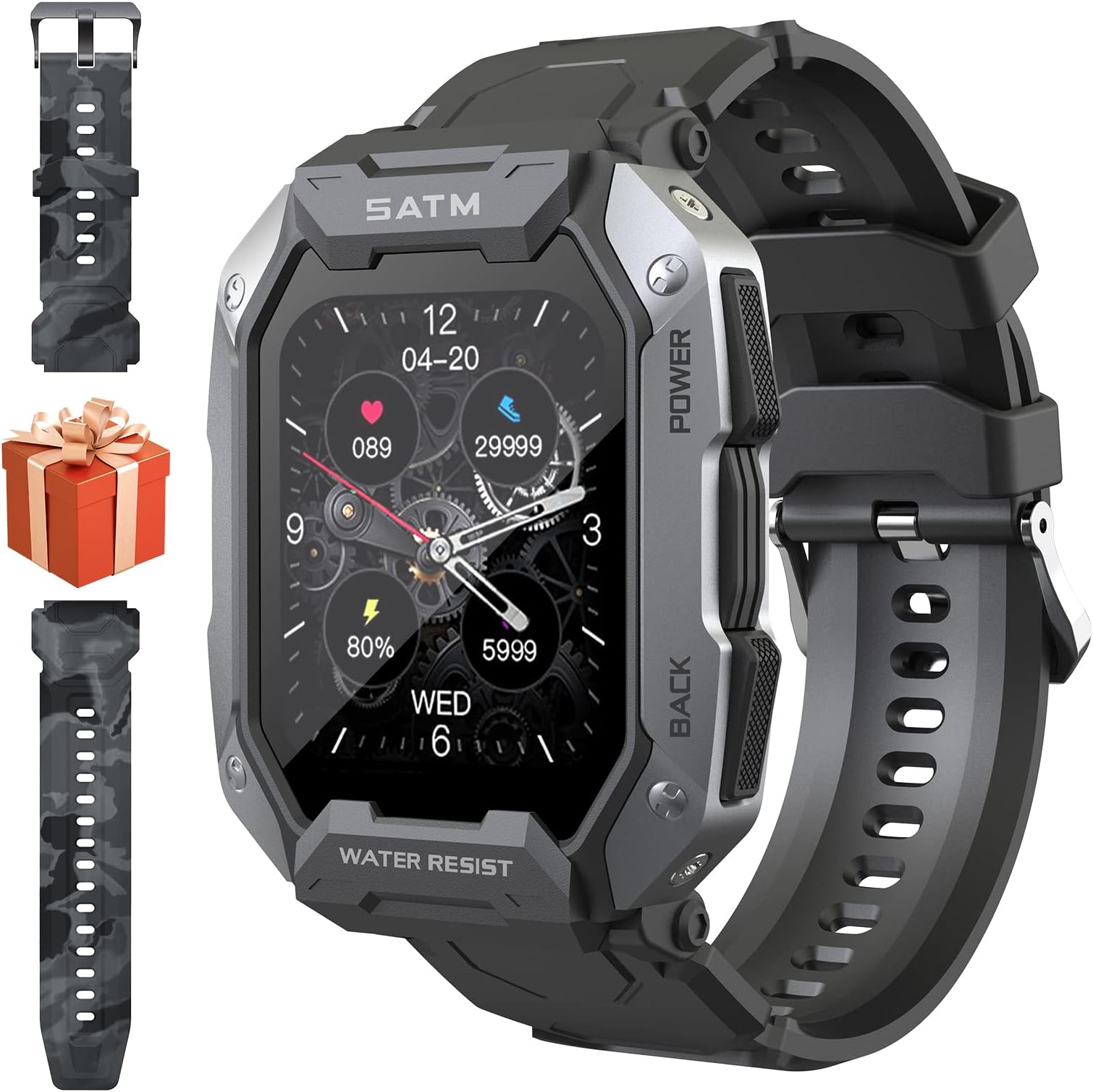 Amazon.com: Smart Watch for Men (Answer/Make Call), Military Tactical ...