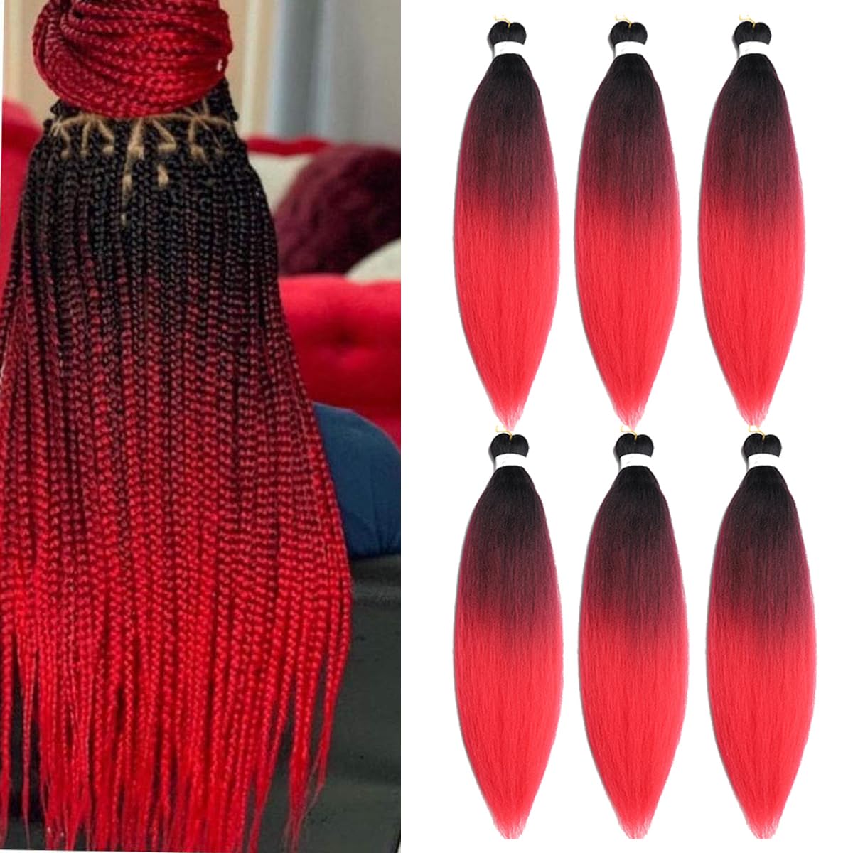 Amazon.com : Pre Stretched Braiding Hair 30 Inch Long Braiding Hair ...