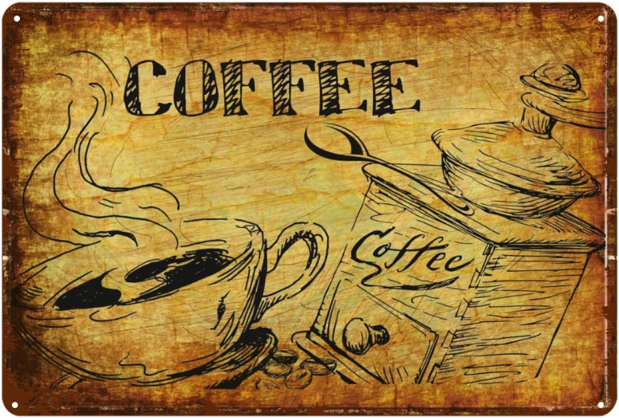 Amazon.com : Ruoruo Coffee Vintage Drink Espresso Sign Aluminum Metal ...