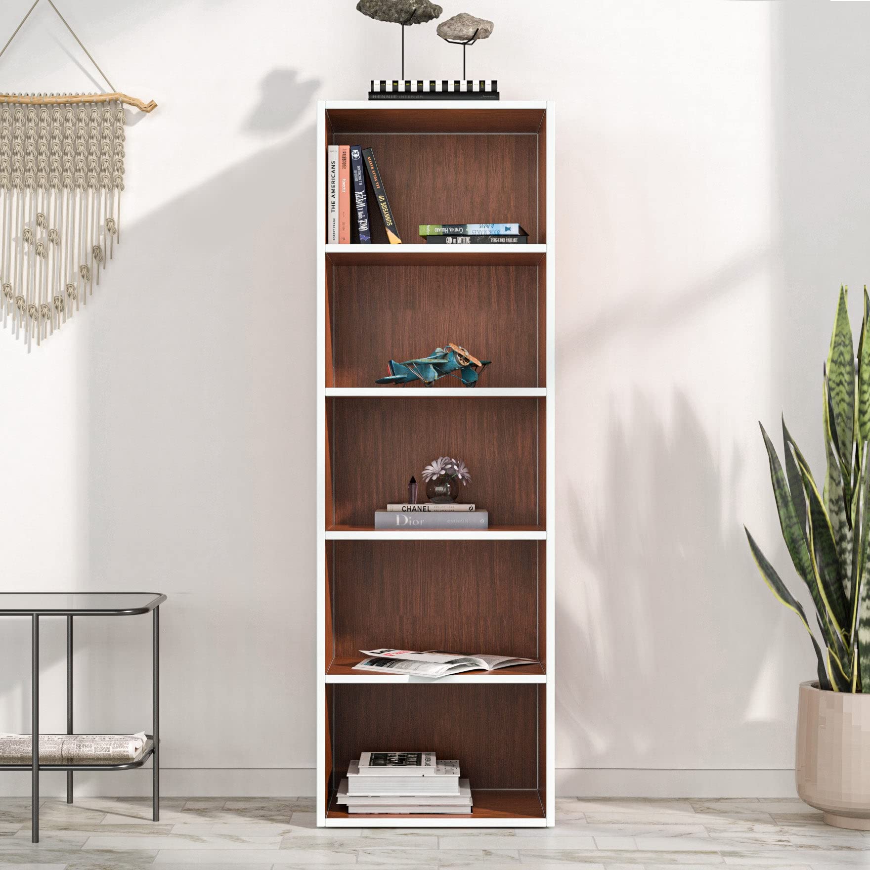 Nilkamal Halo 5 Tier Engineered Wood Free Standing Bookshelf Cabinet ...
