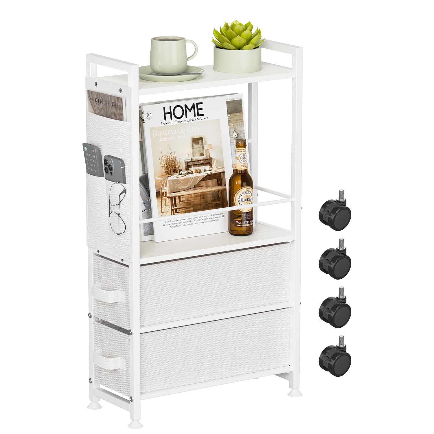Amazon.com: Oppro Small Narrow Side Tables for Small Spaces, Skinny ...