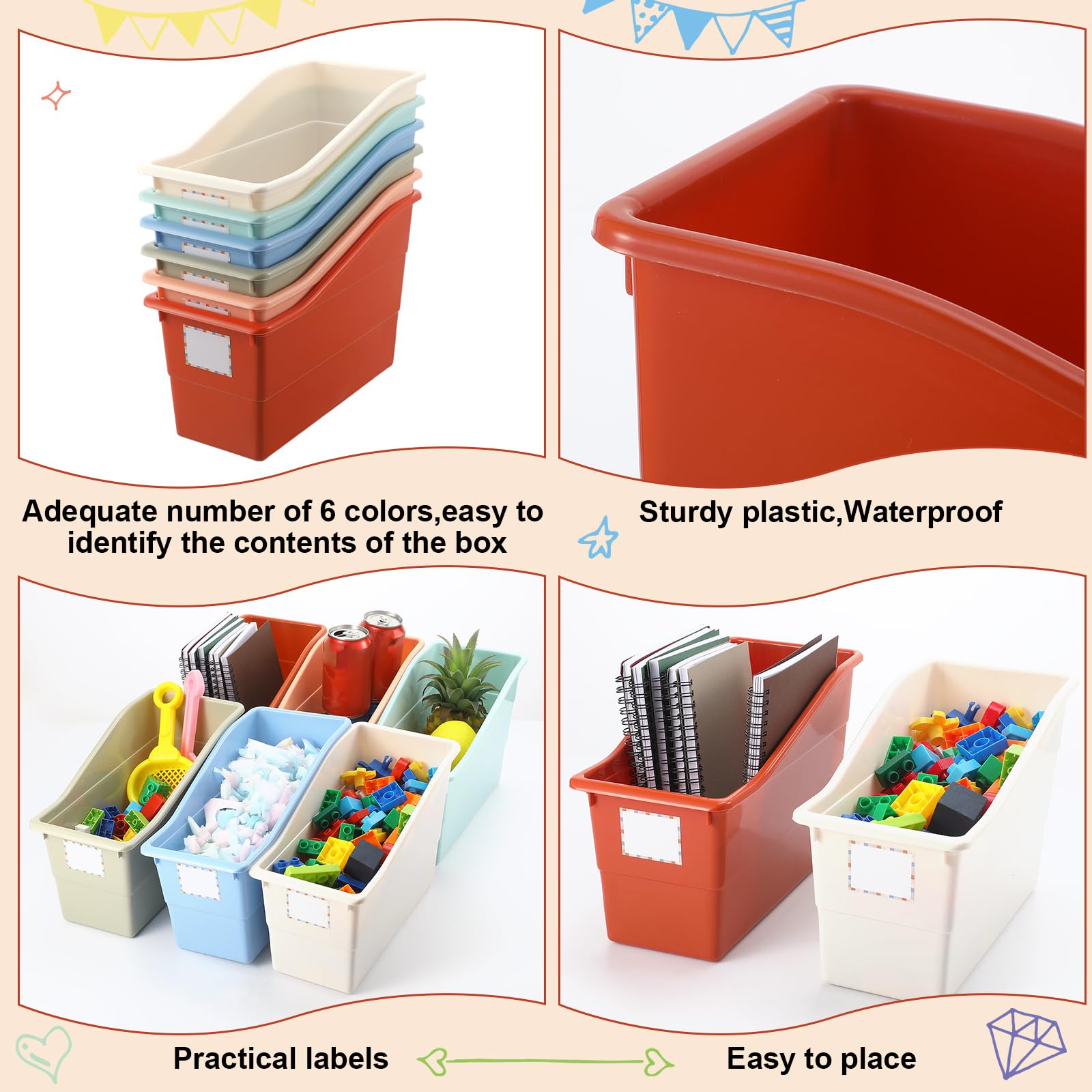 Snapklik.com : Suzile 12 Pcs Book Storage Bins