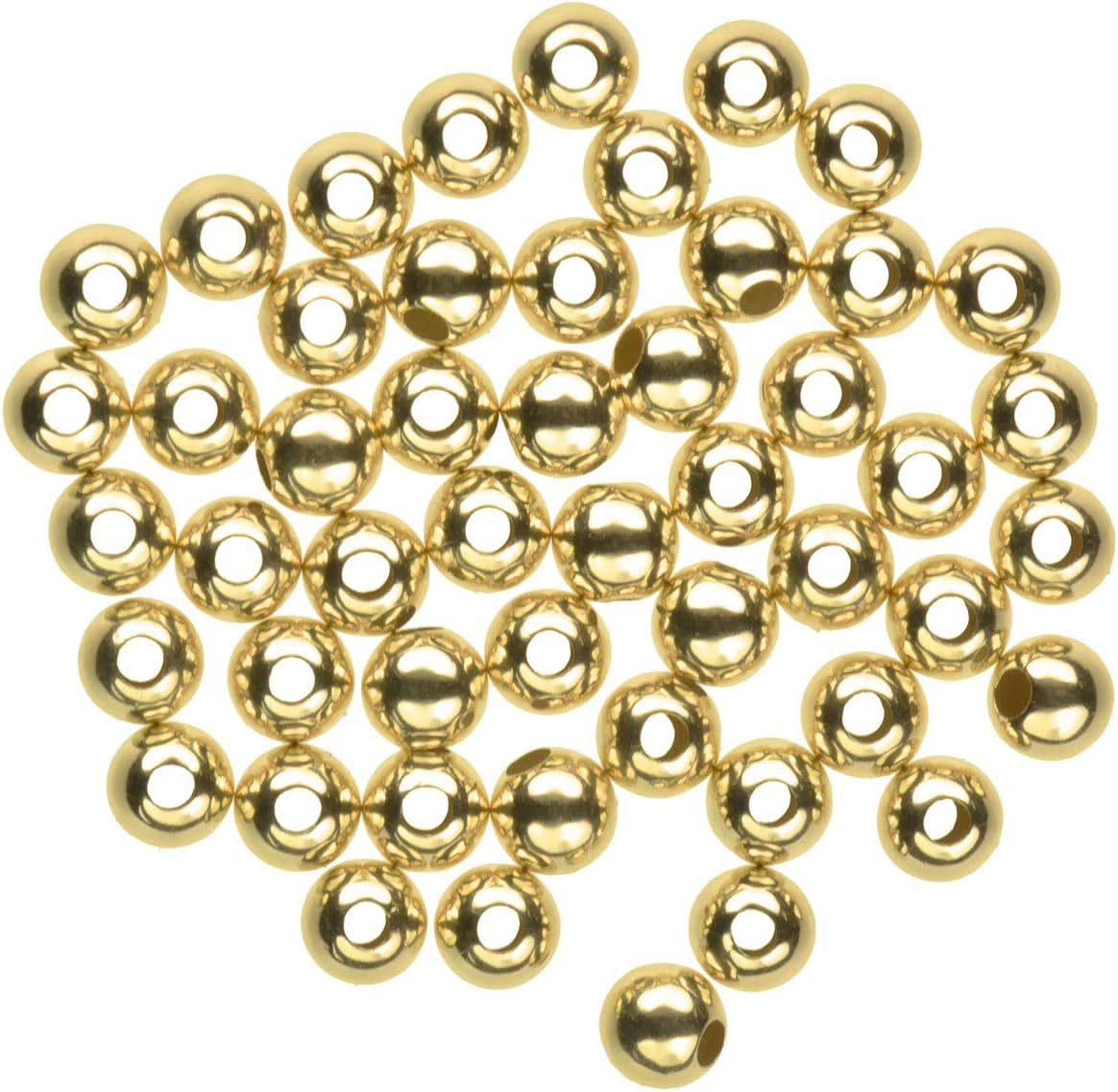 Amazon.com: uGems 2.5mm 14K Genuine Solid Gold Beads - Smooth Round ...