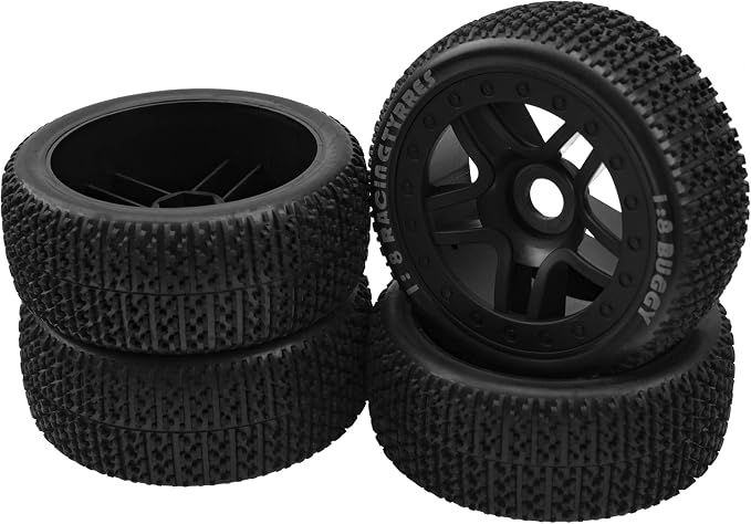 Amazon.com: HIRCQOO 17mm Hex Hub 4.40''OD Rubber Tires & Plastic Wheel ...