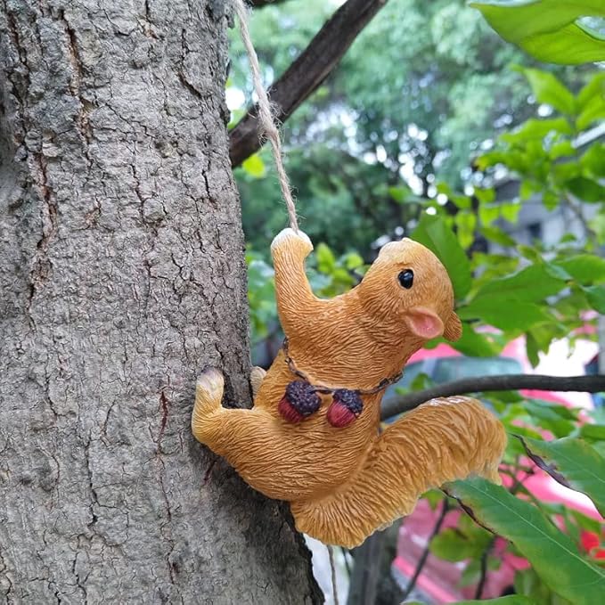 Amazon.com: JARPSIRY Climbing Squirrel Tree Hugger Garden Squirrel ...