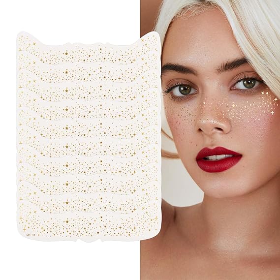 Amazon.com : 10 Pcs Glitter Freckles Face Tattoo, Face Glitter Makeup ...