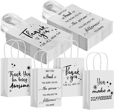 Amazon.com: Gueevin 40 Pcs Teacher Appreciation Gift Bags Bulk Employee ...