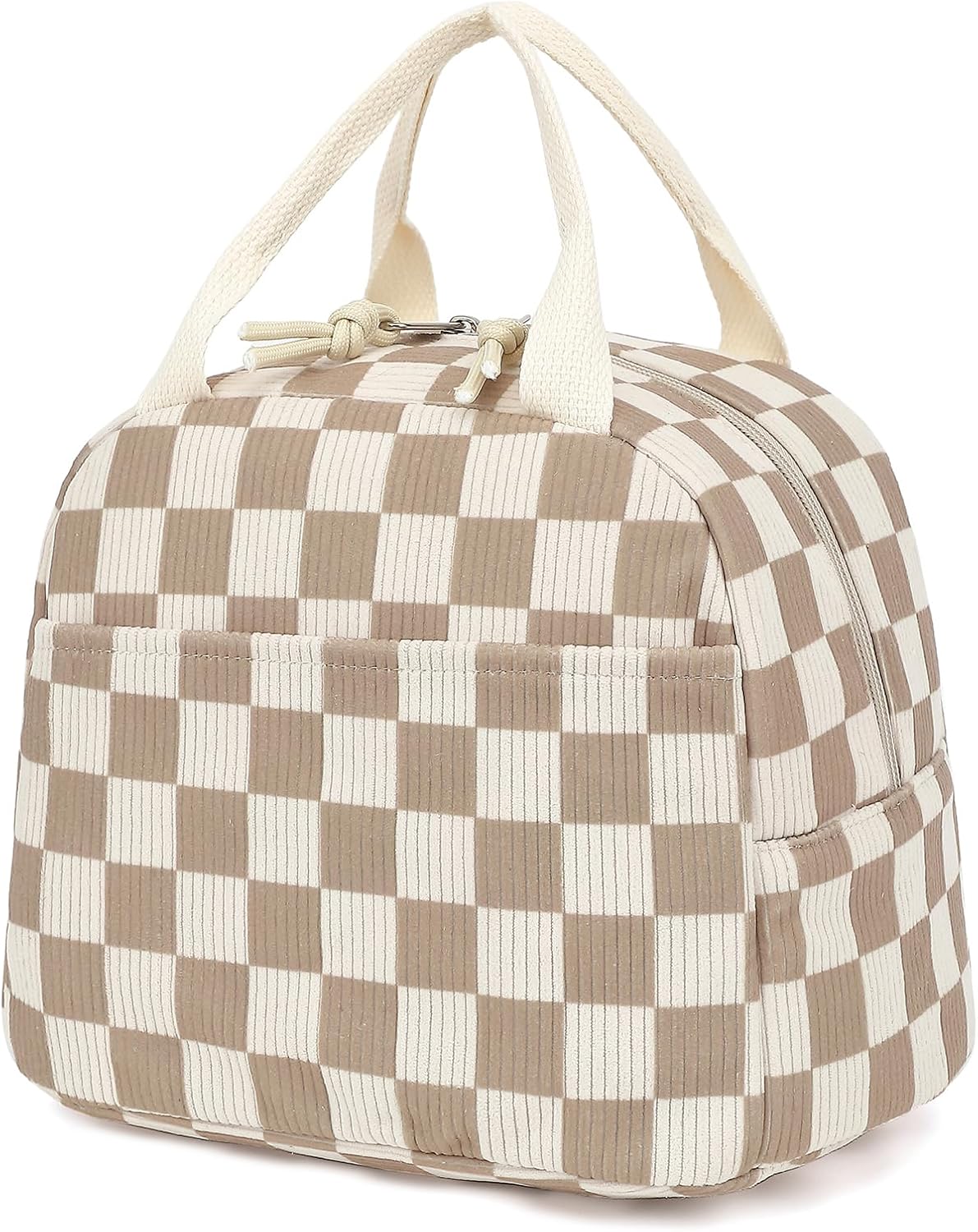 Corduroy Lunch Box for Women Girls, Cooler Lunch Bags Reusable ...