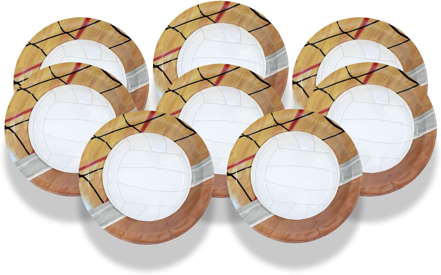 Amazon.com: Volleyball Theme 9" Round Party Paper Plates (8 Pack ...