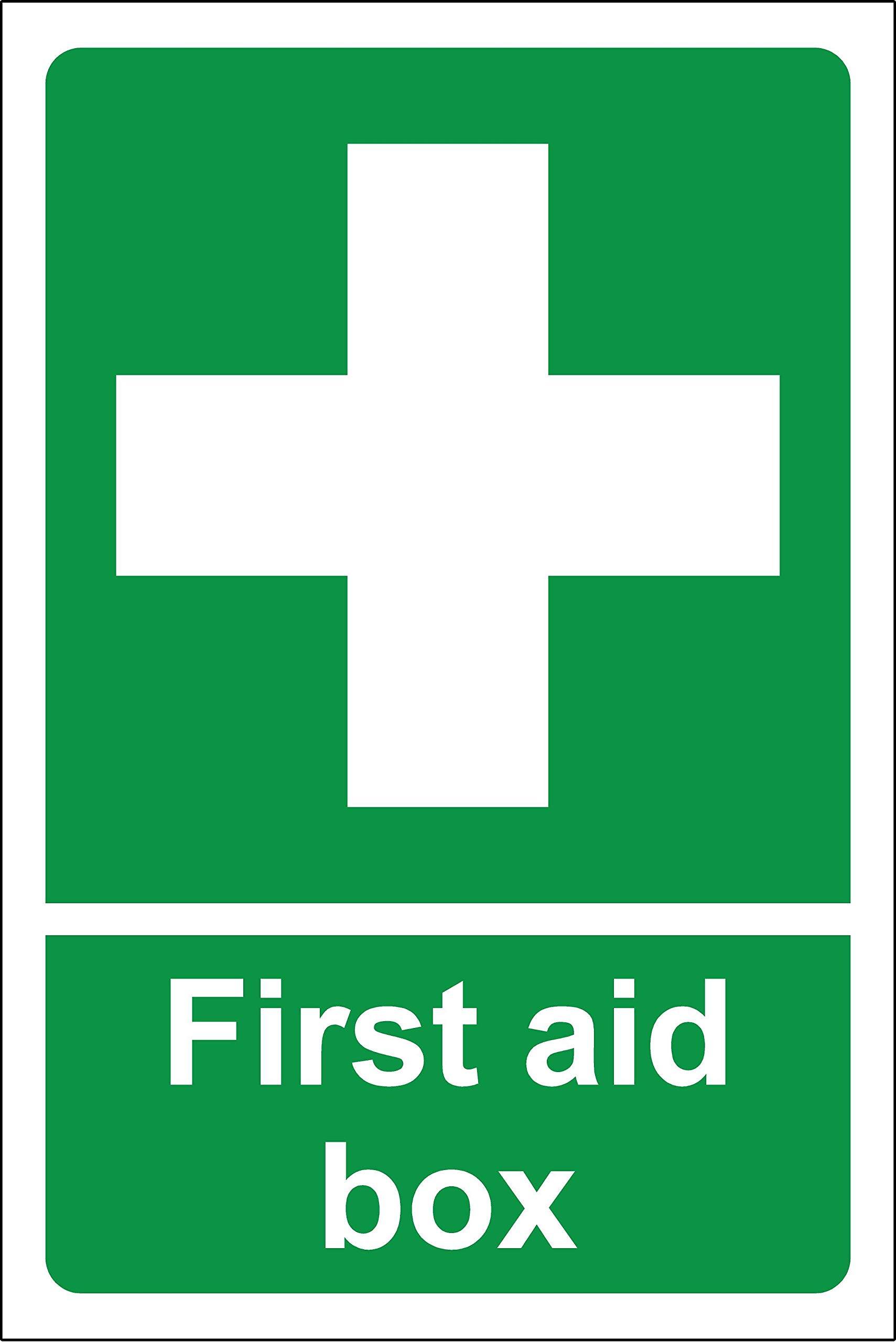 First aid box Safety sign - Self adhesive sticker 300mm x 200mm ...