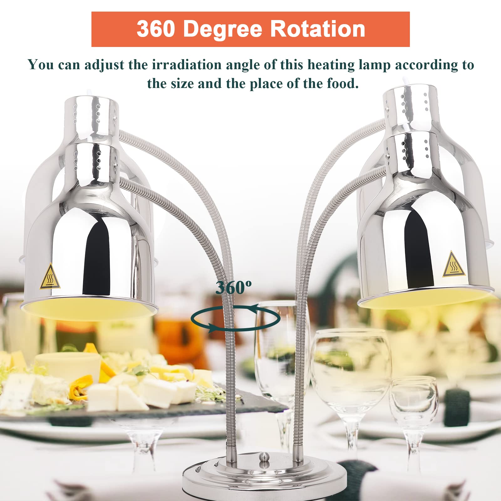 YMJOINMX Food Warmer Lamp Heat Lamp with Bulbs for Food Heating Lamp ...