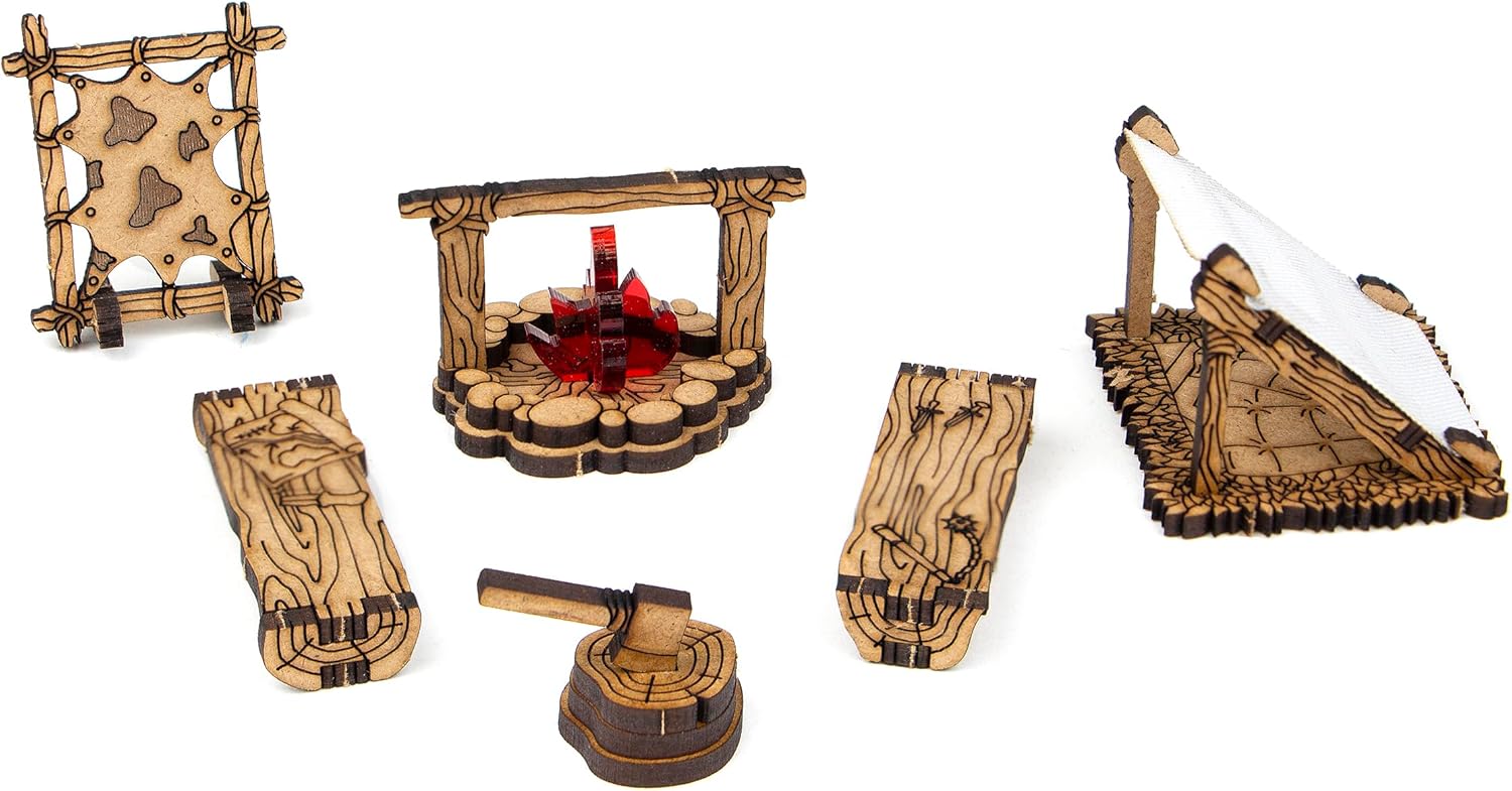 TowerRex Adventurers Camp D&D Furniture Terrain – Tapete modular de ...