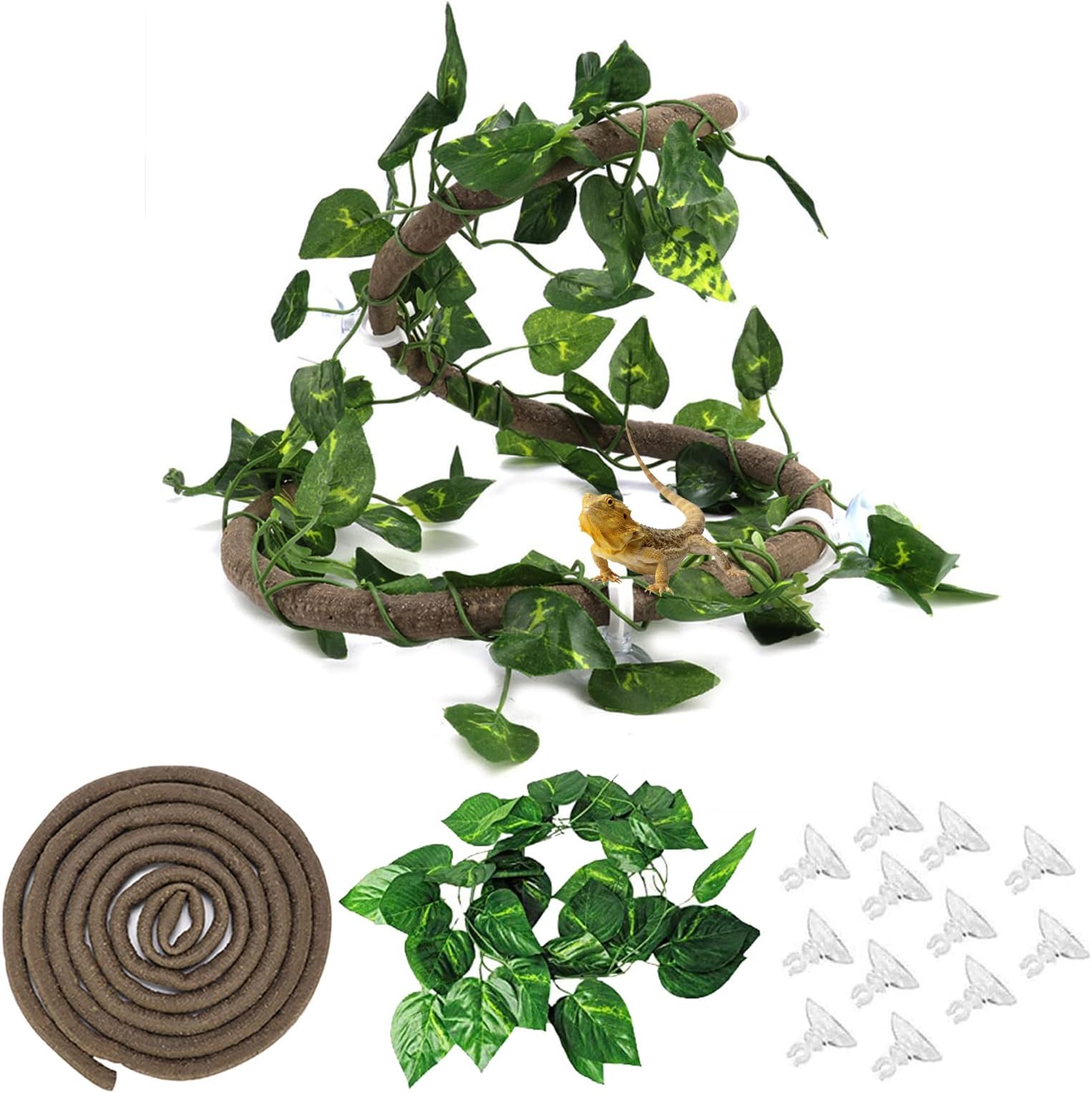 Amazon.com: Lyrow 3 Pcs Reptile Corner Branch Realistic Terrarium Plant ...