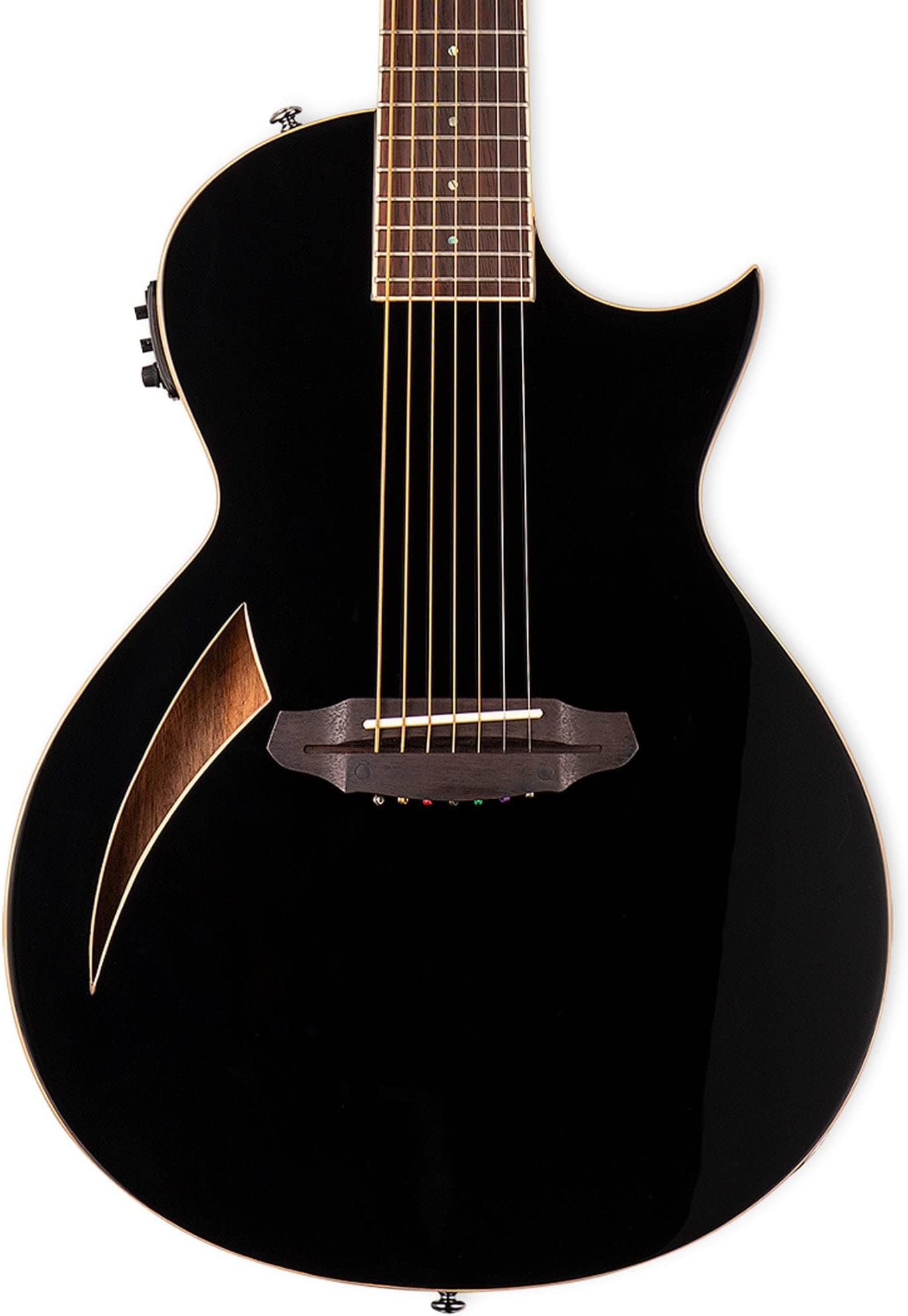 Amazon.com: ESP 7 String LTD TL-7 Thinline Guitar, Black, Right ...