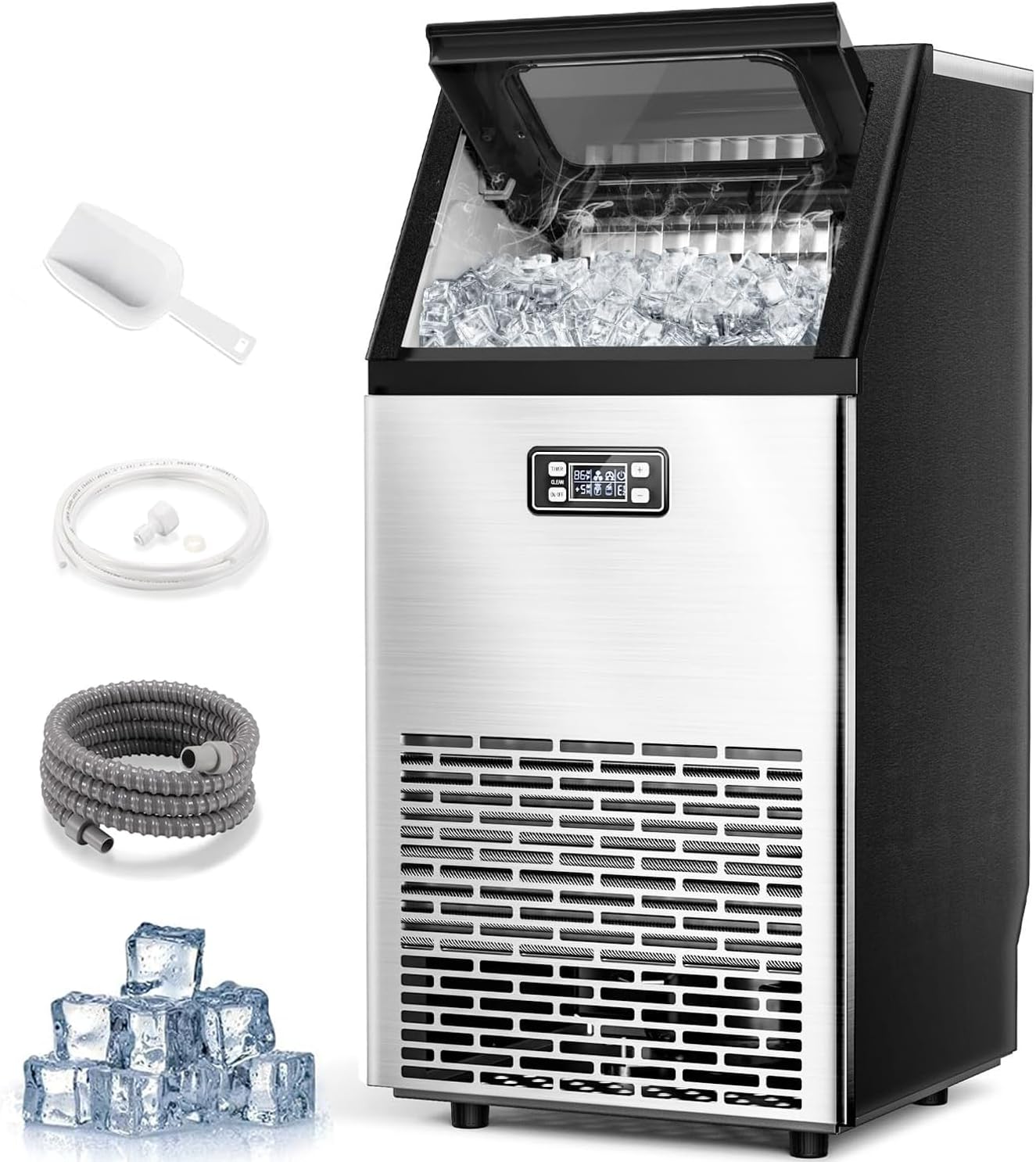 Amazon.com: LifePlus Commercial Ice Maker Machine 100Lbs/24H, Stainless ...