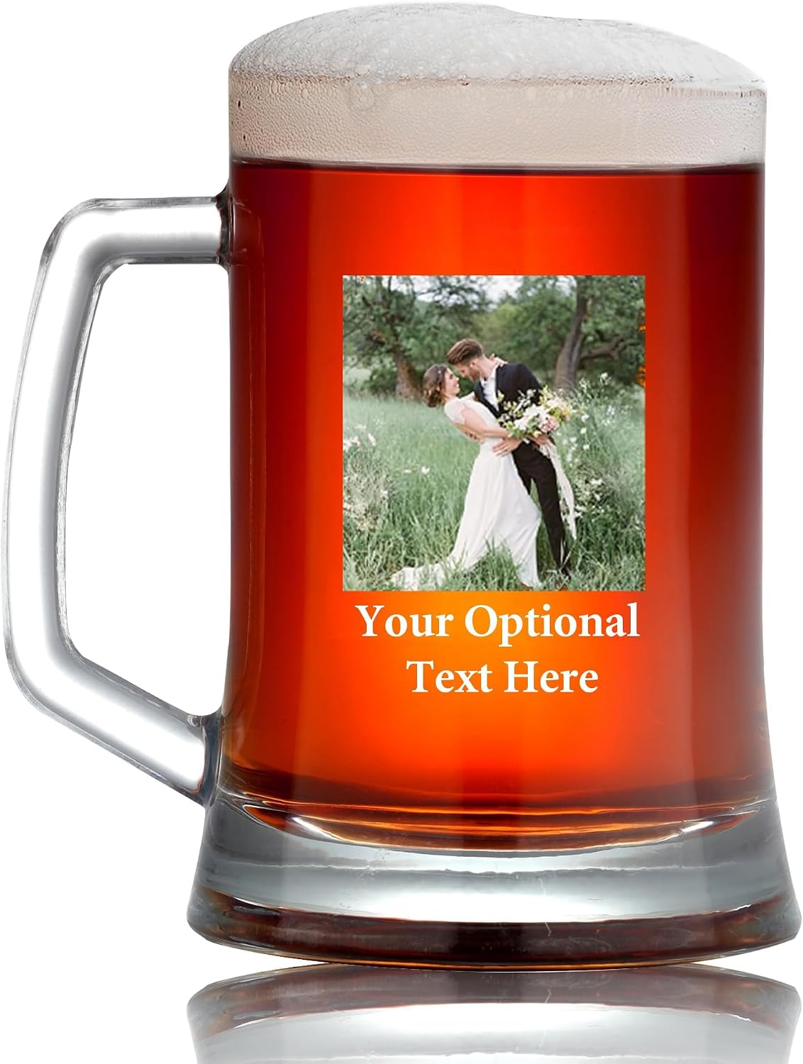 Amazon.com | Personalized Beer Mug Glasses With Handle - Gifts for Men ...