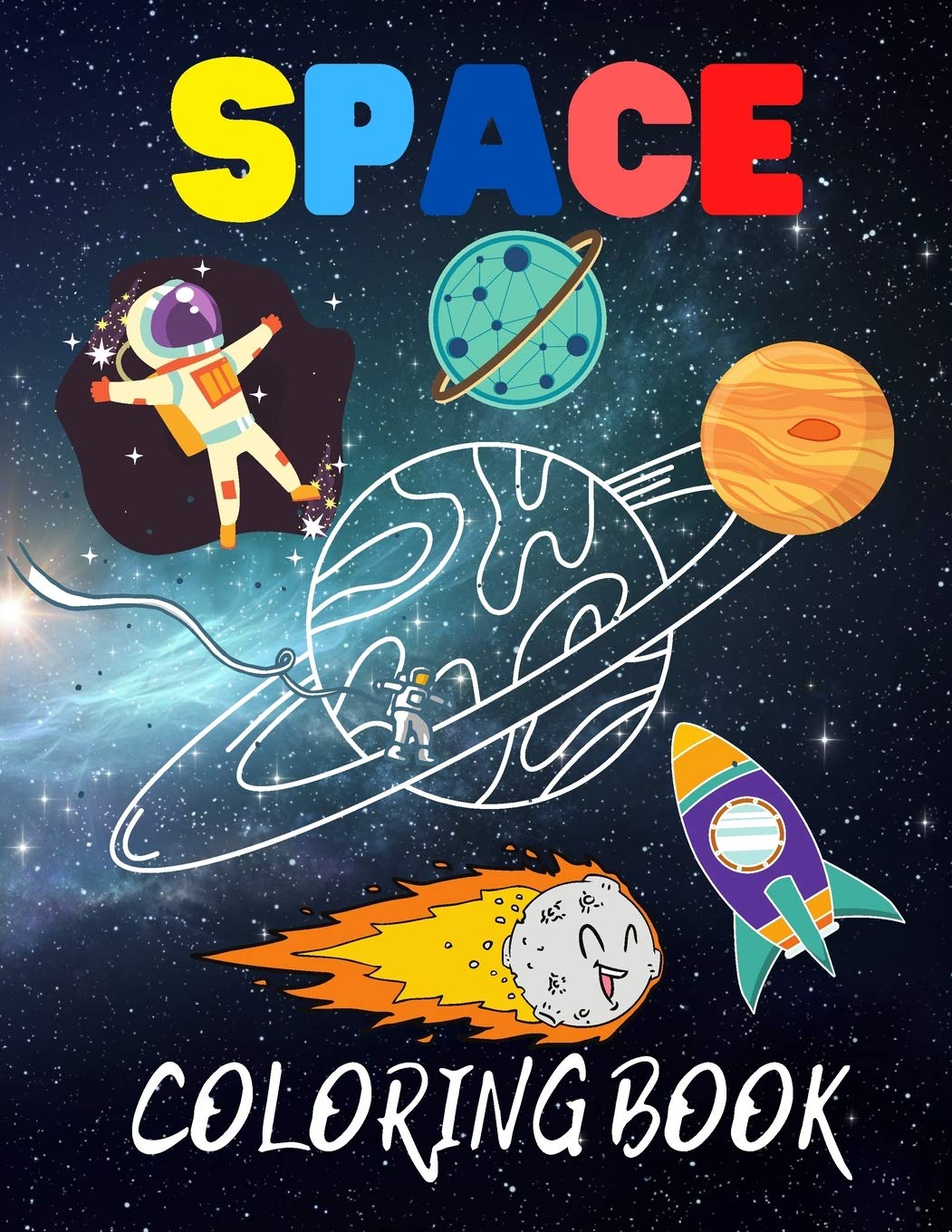 Buy Space Coloring Book: Outer Space Coloring with Planets, Astronauts ...