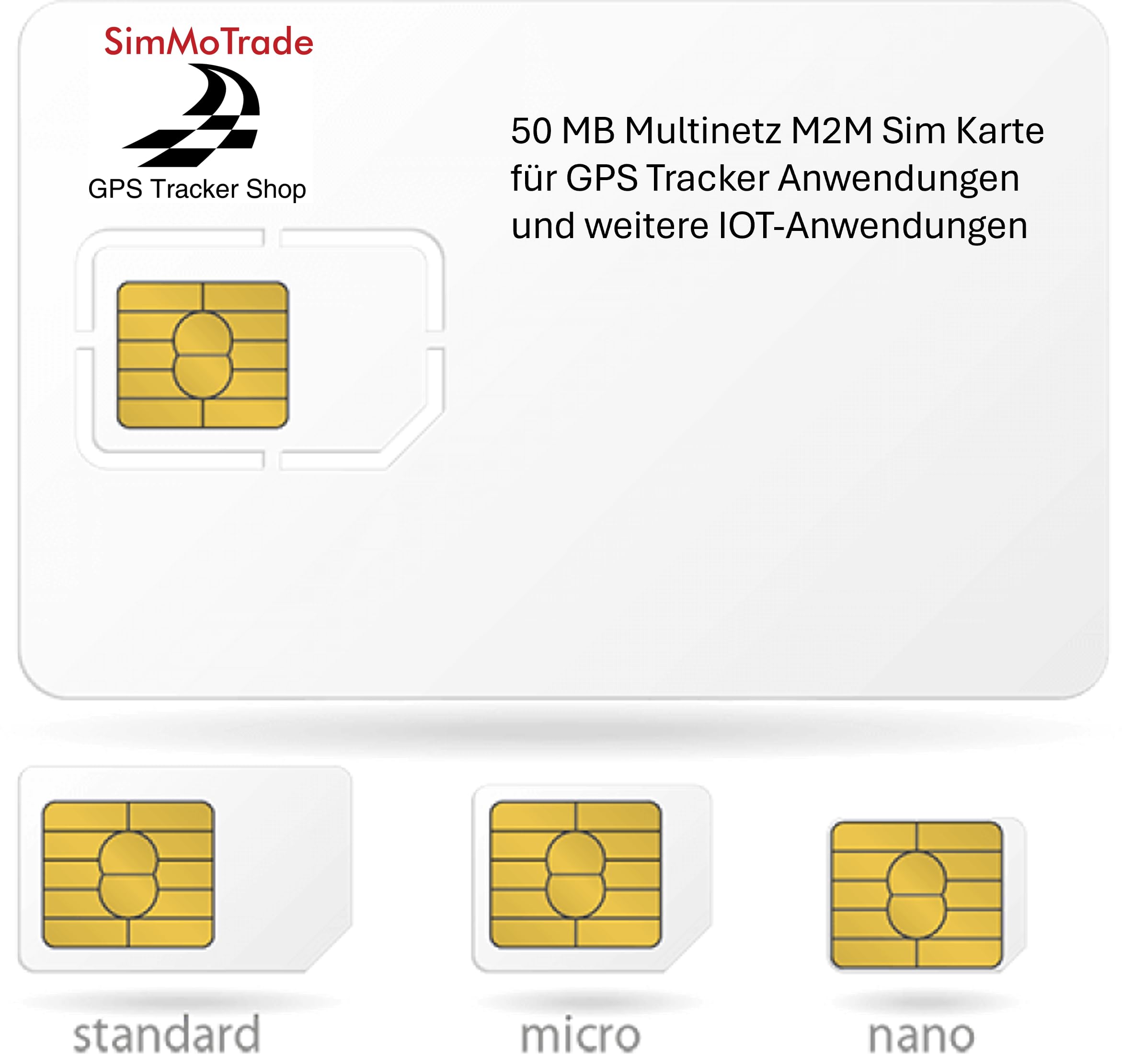 Simmotrade® M2M Multinetz SIM-Karte für GPS Tracker, Smart Home, Sicherheit, Sensorik ...