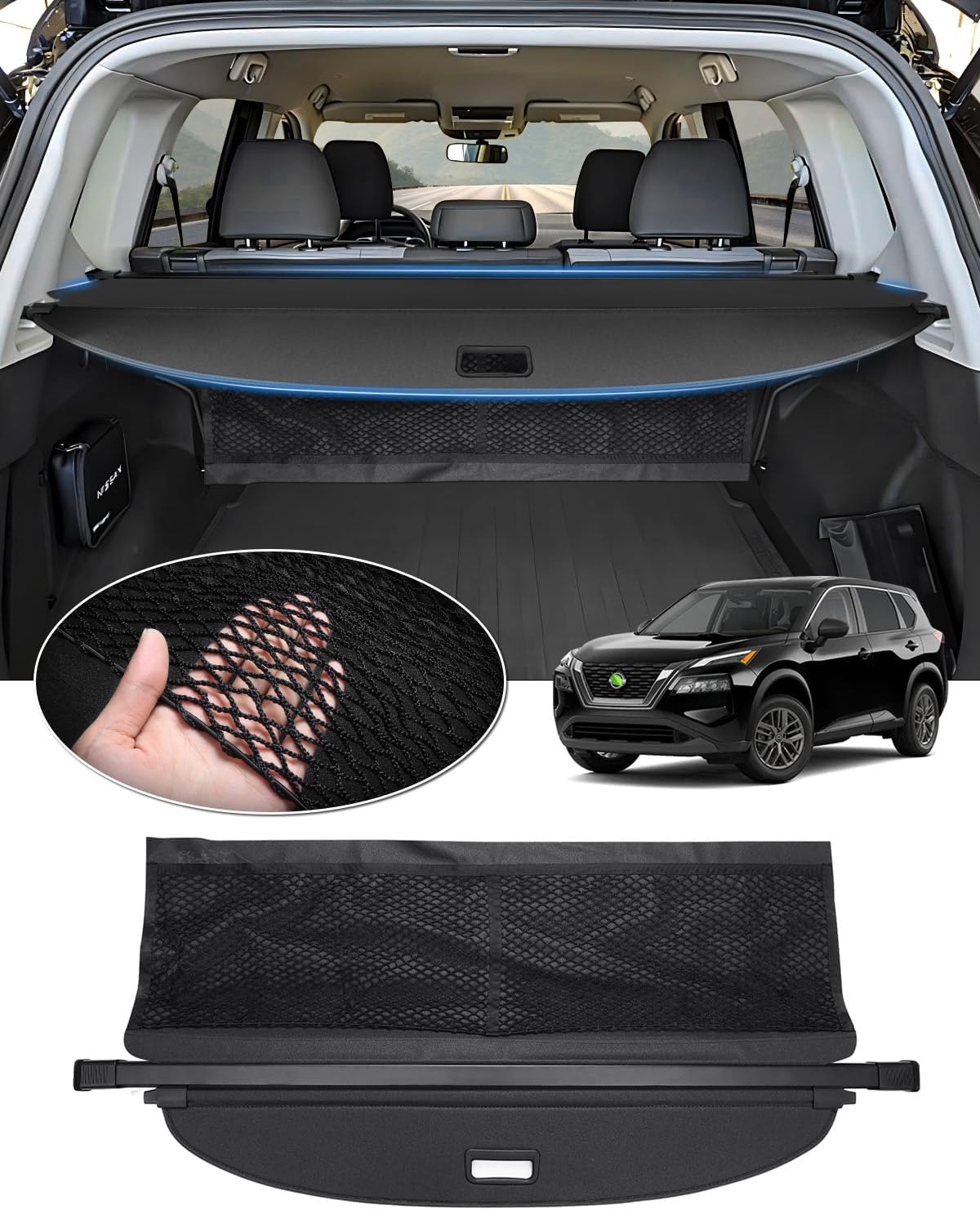 Amazon.com: BIGACOVER Cargo Cover for Nissan Rogue 2021 2022 2023 ...
