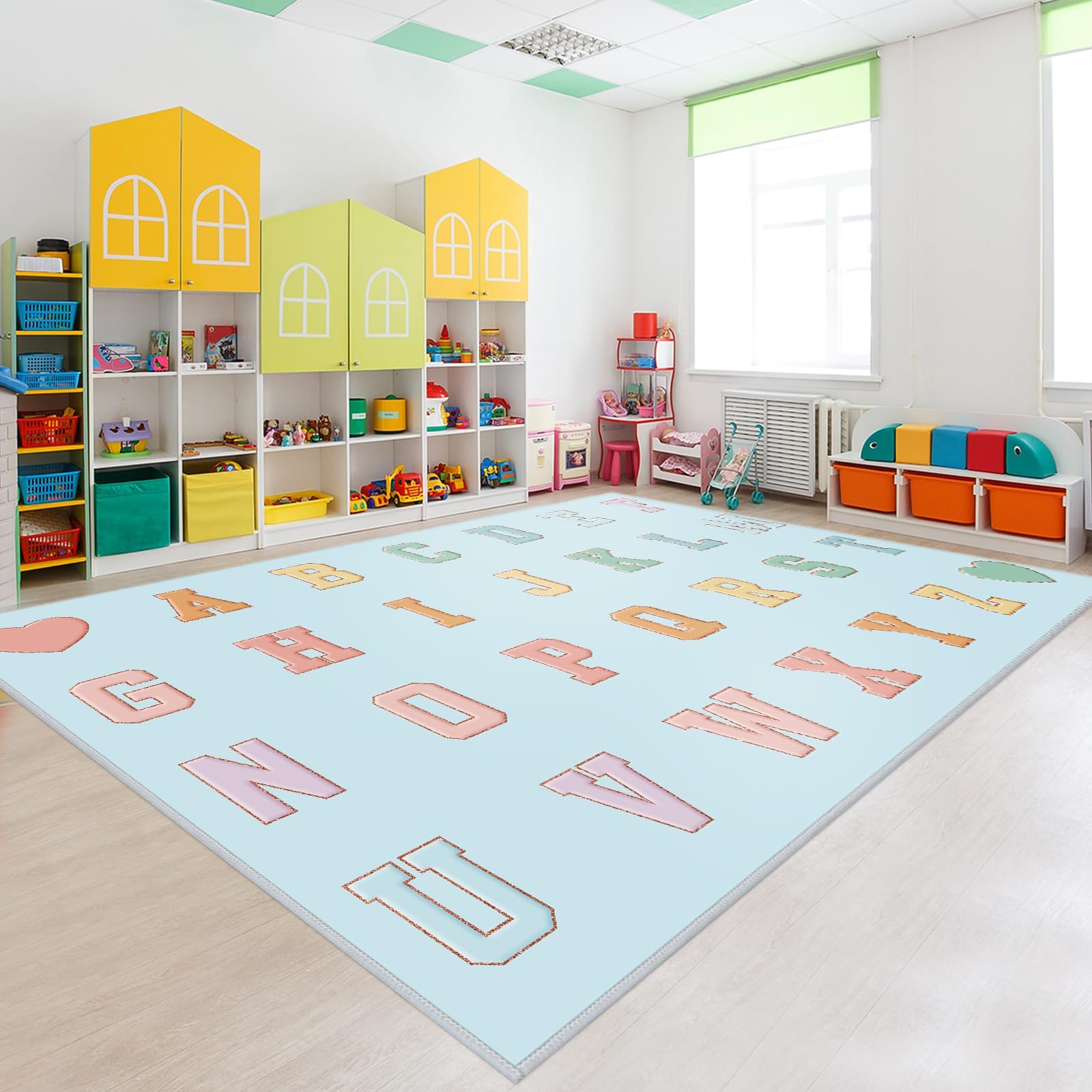 Amazon.com: Tiangrid 26 Alphabet Educational Area Rug Large Multicolor ...