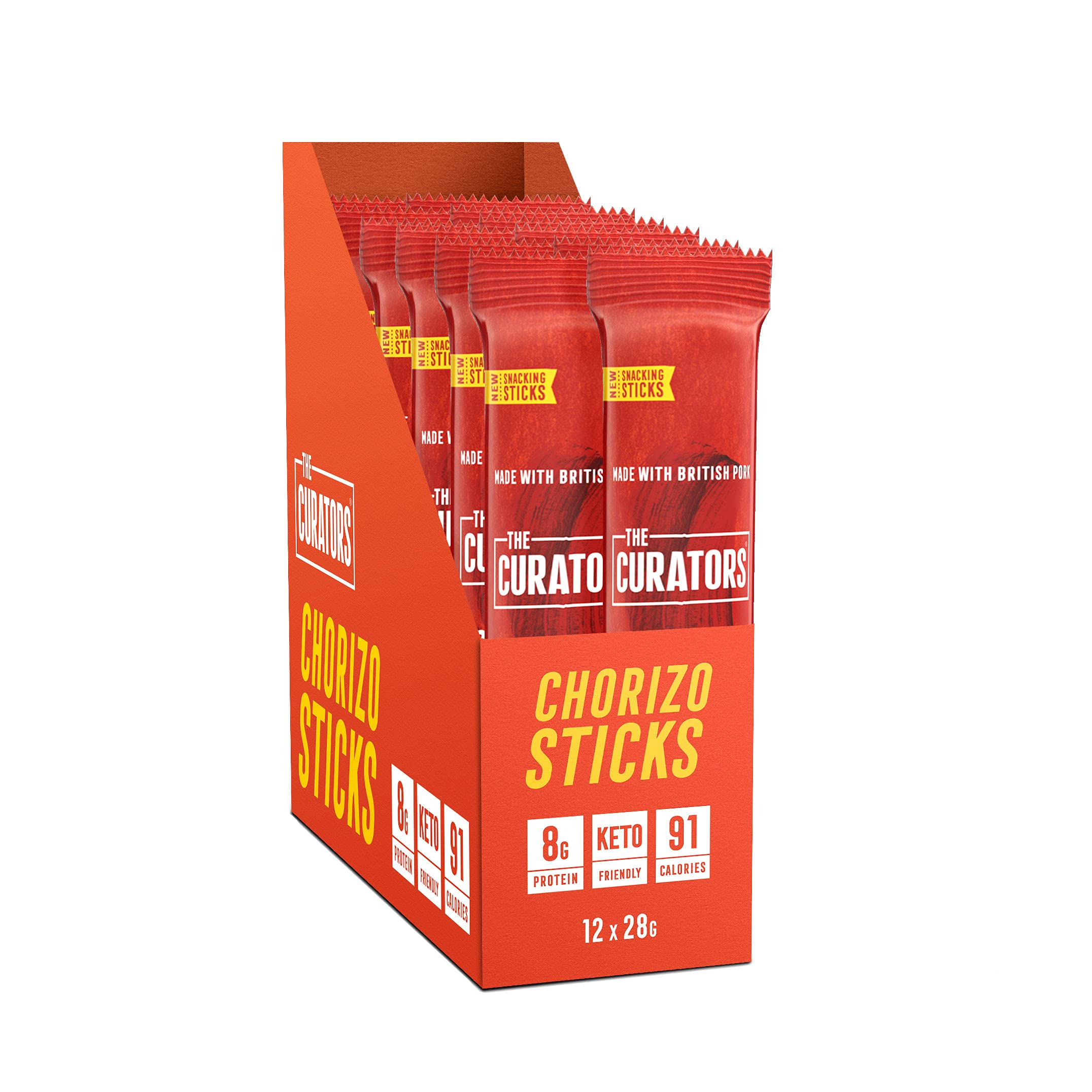 Buy THE CURATORS British Pork Snacking Sticks, Chorizo, 28g (12 Packs ...