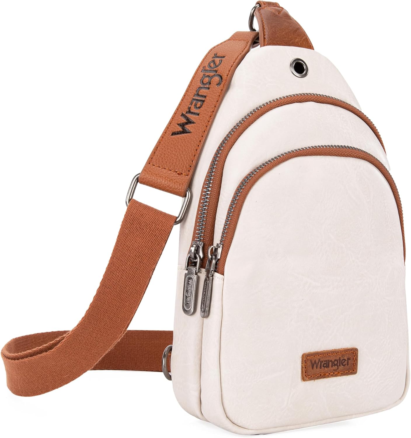 Amazon.com | Wrangler Leather Sling Bag for Women Crossbody Over ...