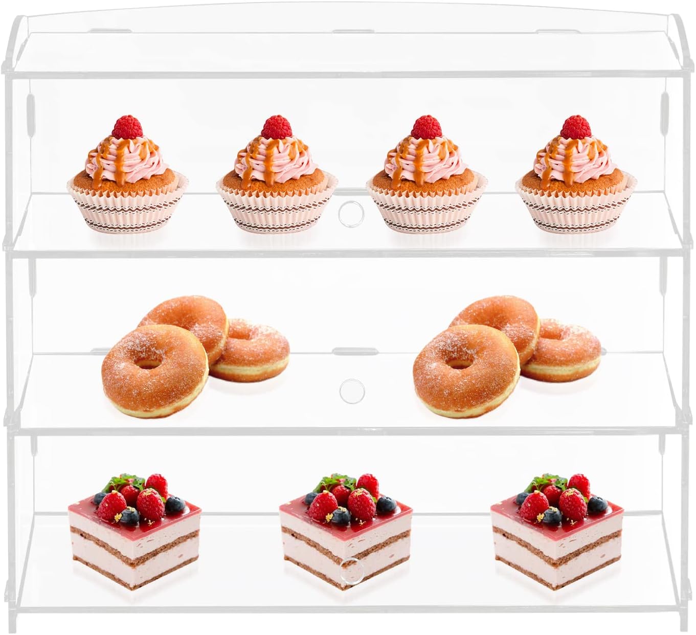 Amazon.com: Acrylic Display Case 3 Tier Pastry Display Case Commercial ...