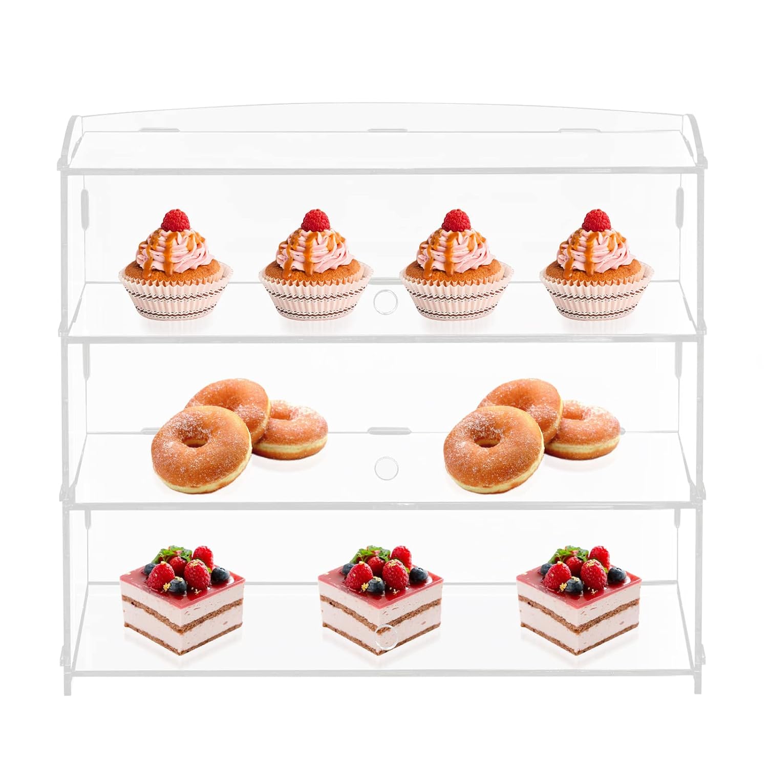 Amazon.com: 3 Tray Acrylic Display Case, Acrylic Display Case Bakery ...